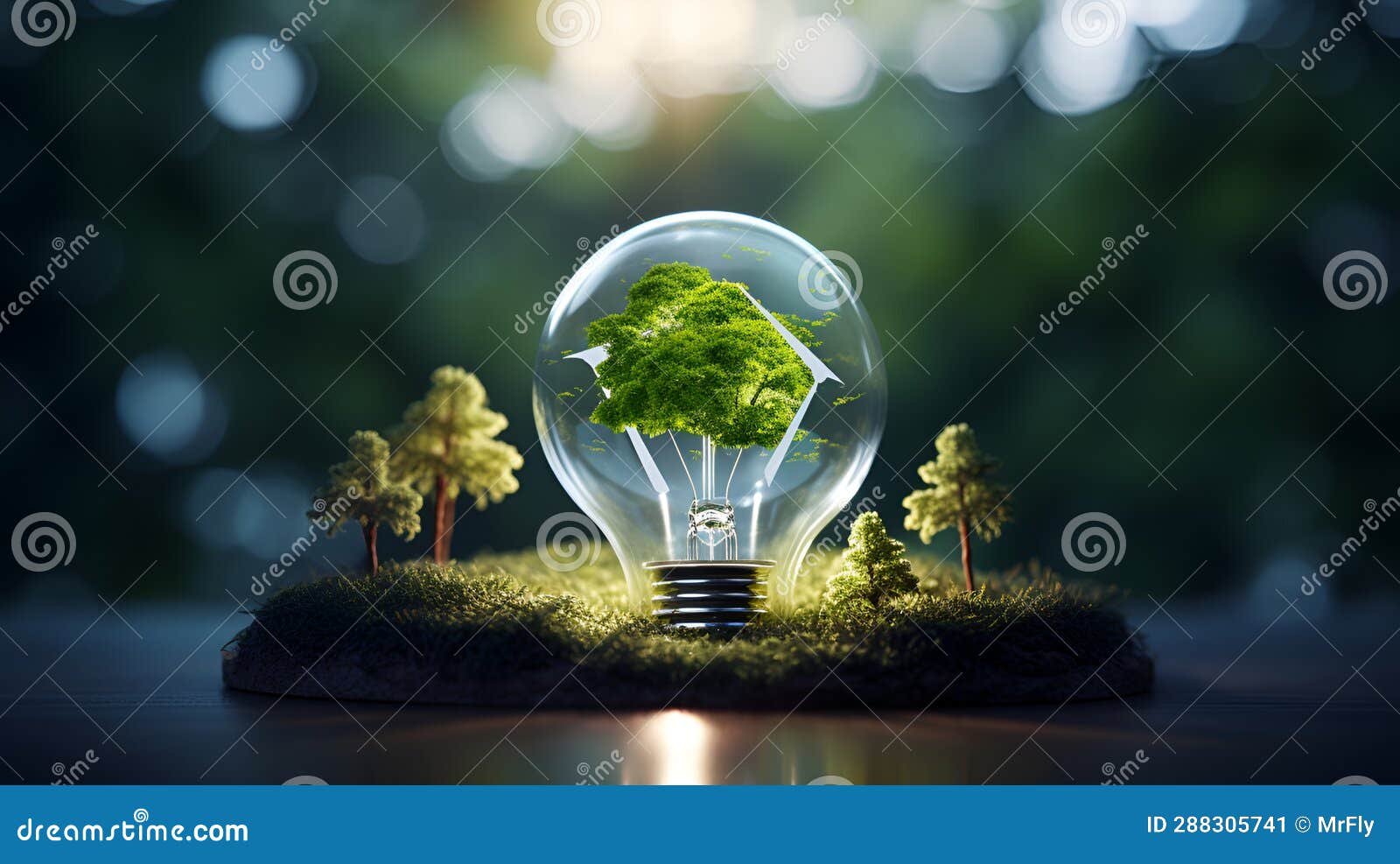 World in a Light Bulb, Sustainability Theme Stock Illustration - Illustration of flower, drink ...