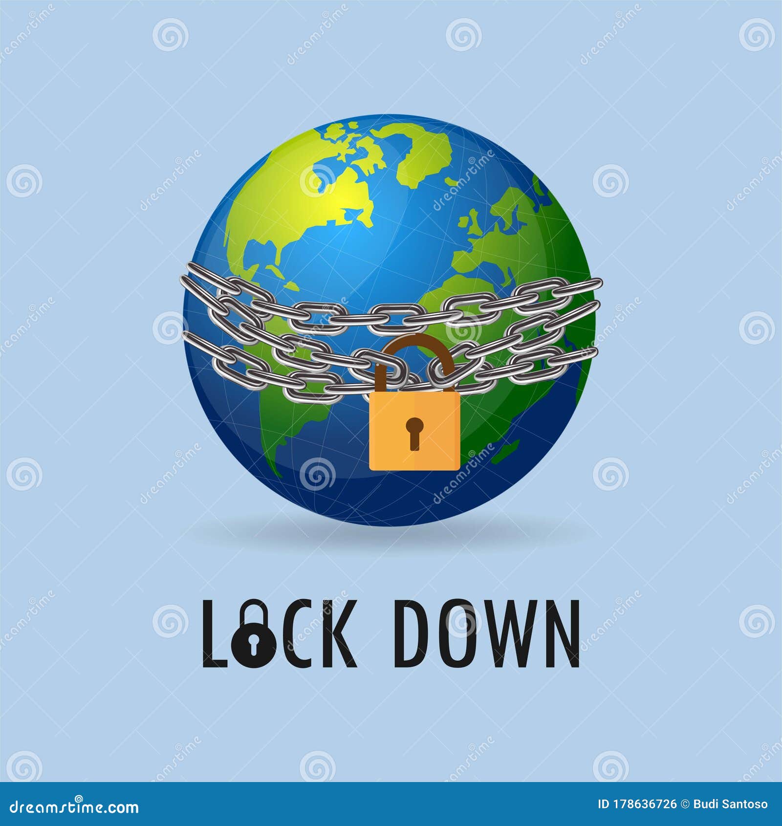 World lock down stock vector. Illustration of graphic - 178636726