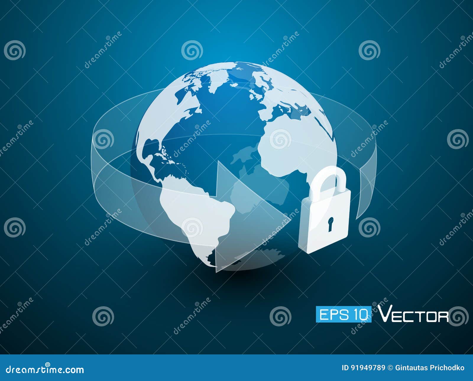 World lock security stock vector. Illustration of information - 91949789
