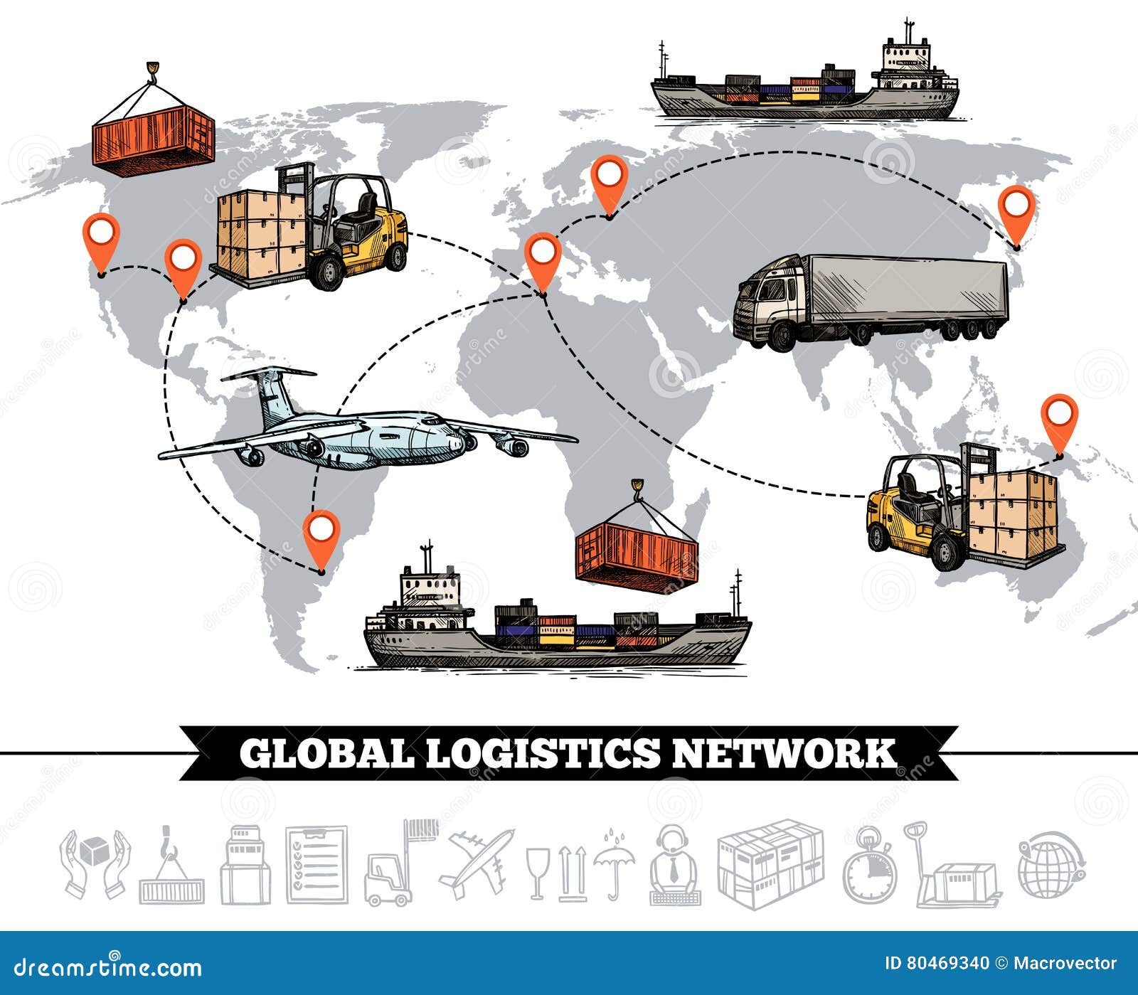 World Logistic Network Template Stock Vector - Illustration of abstract ...