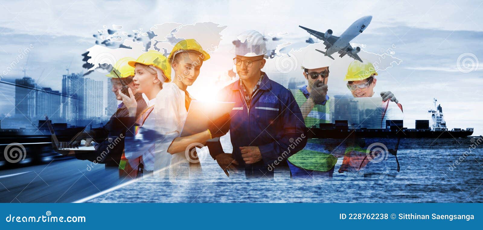 The World Logistics Background or Transportation Stock Photo - Image of ...