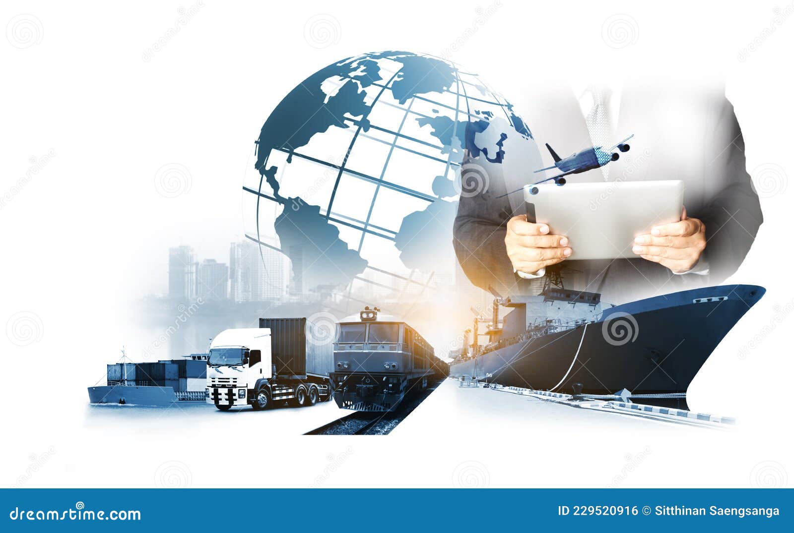 The World Logistics Background or Transportation Stock Illustration ...