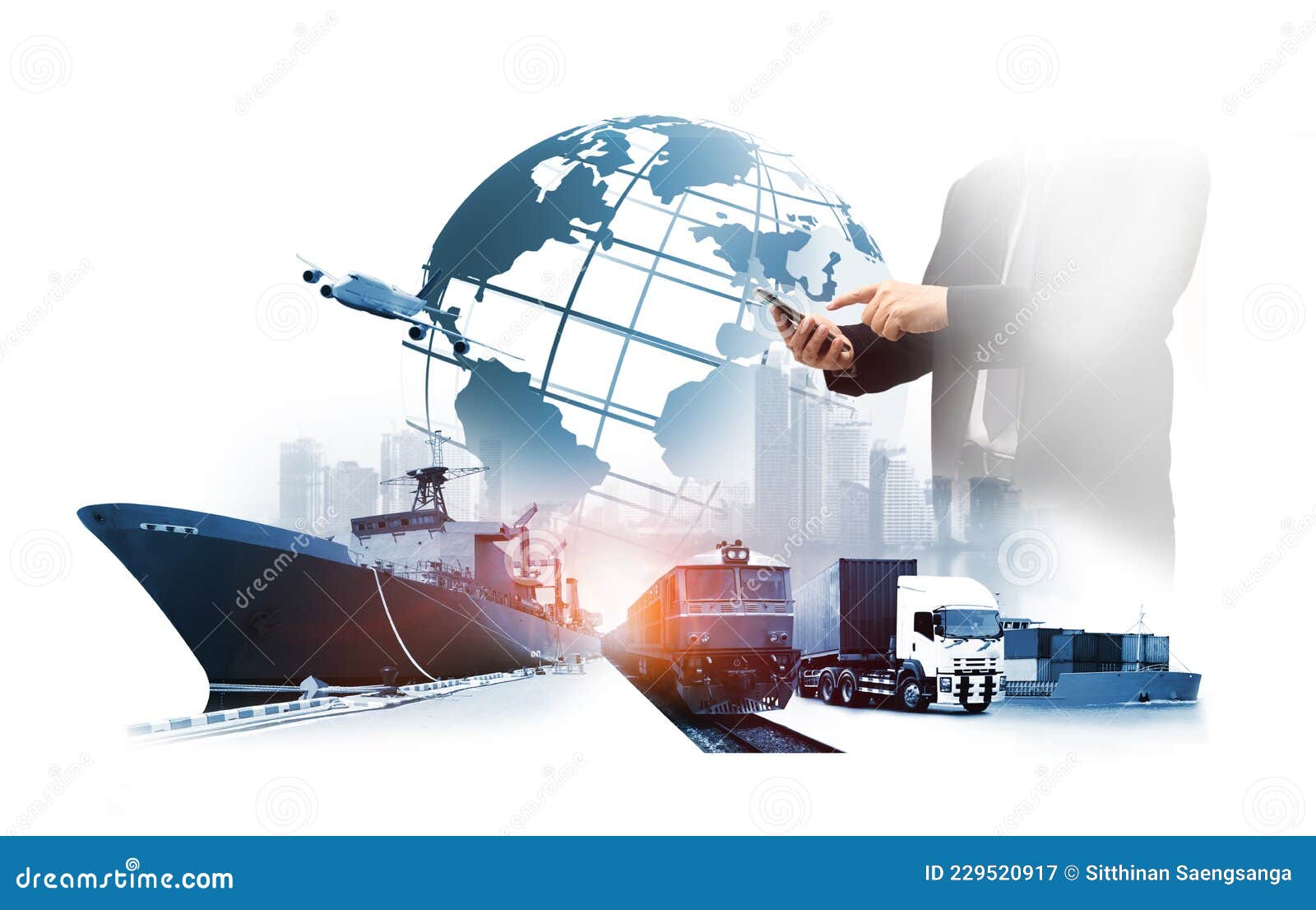 The World Logistics Background or Transportation Stock Illustration ...