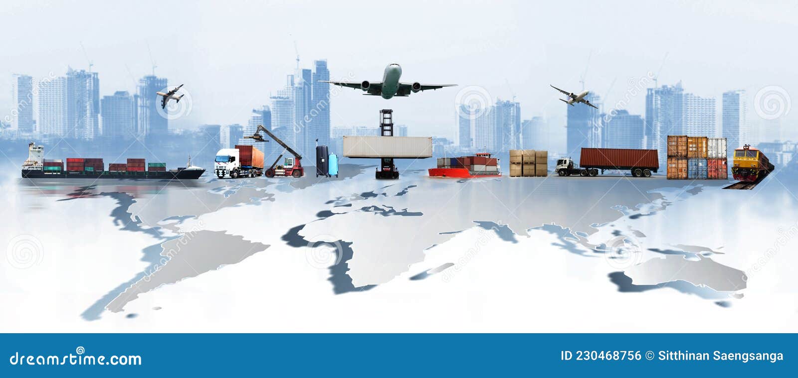 The World Logistics Background or Transportation Stock Illustration ...