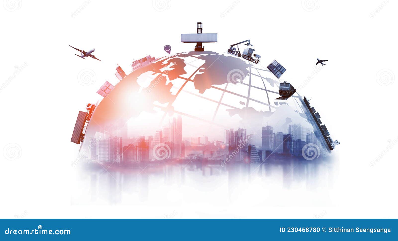 The World Logistics Background or Transportation Stock Illustration ...
