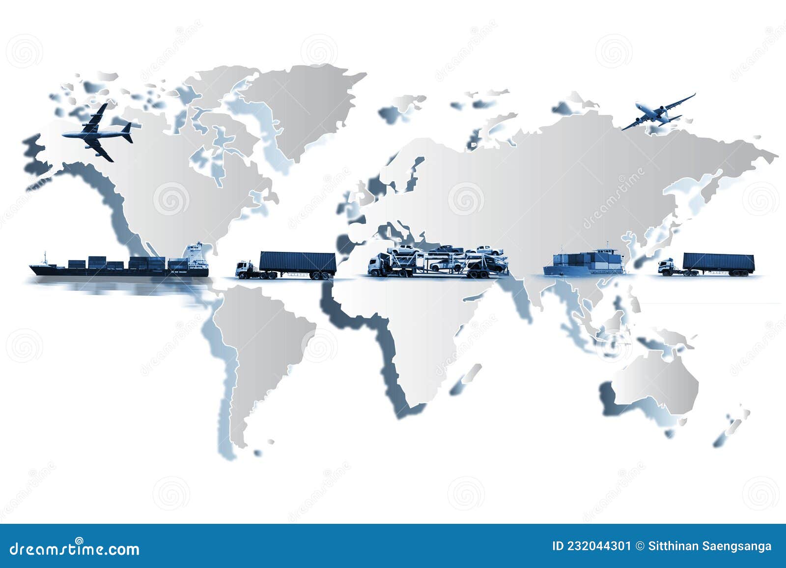 The World Logistics Background or Transportation Stock Illustration ...