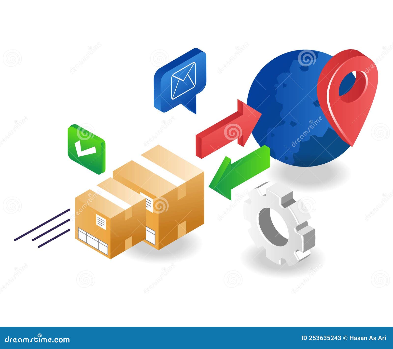 Logistics And Freight Shipment Flowchart Cartoon Vector | CartoonDealer ...