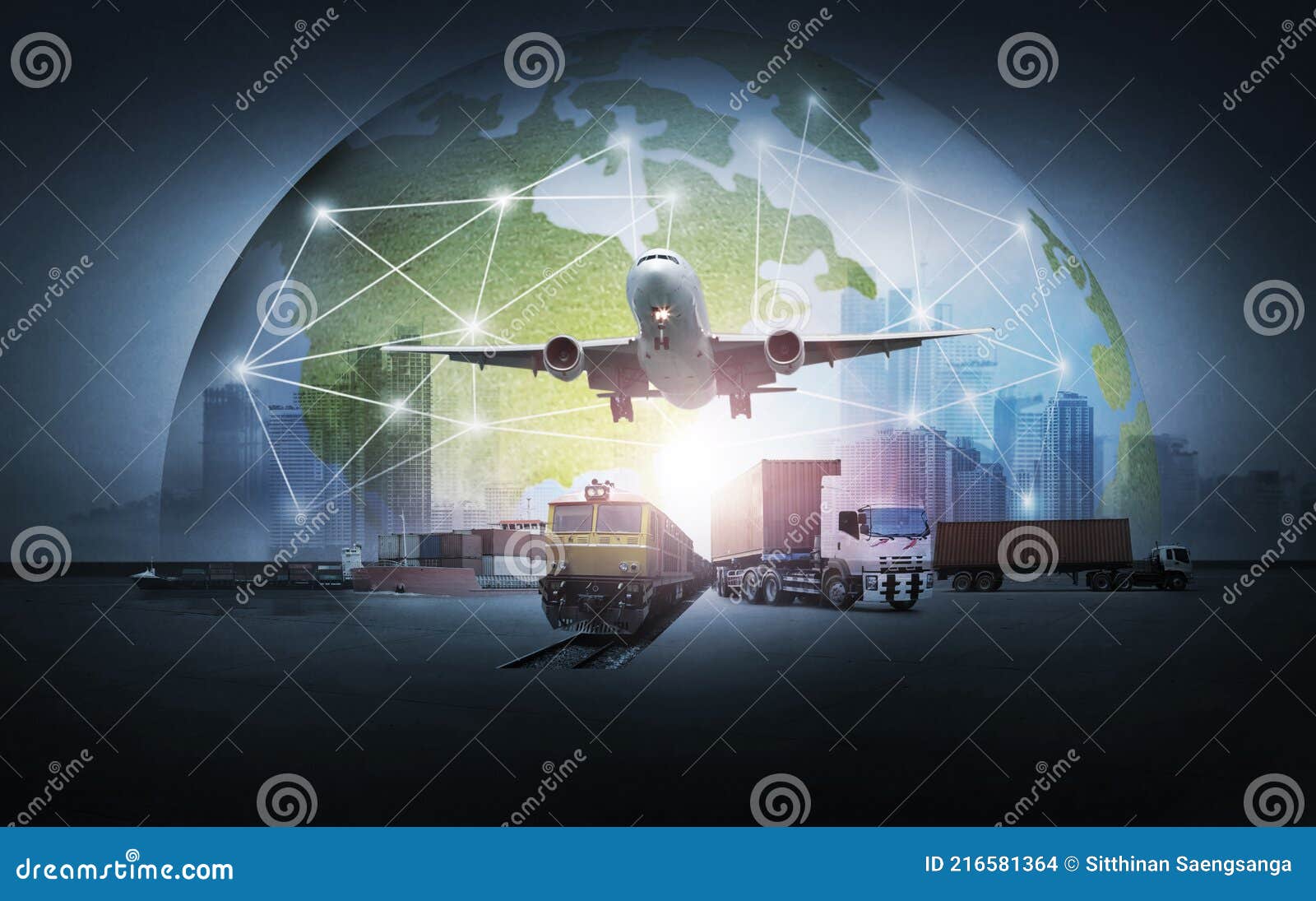 Transportation, Import-export, Truck and Send a Goods Stock Photo ...