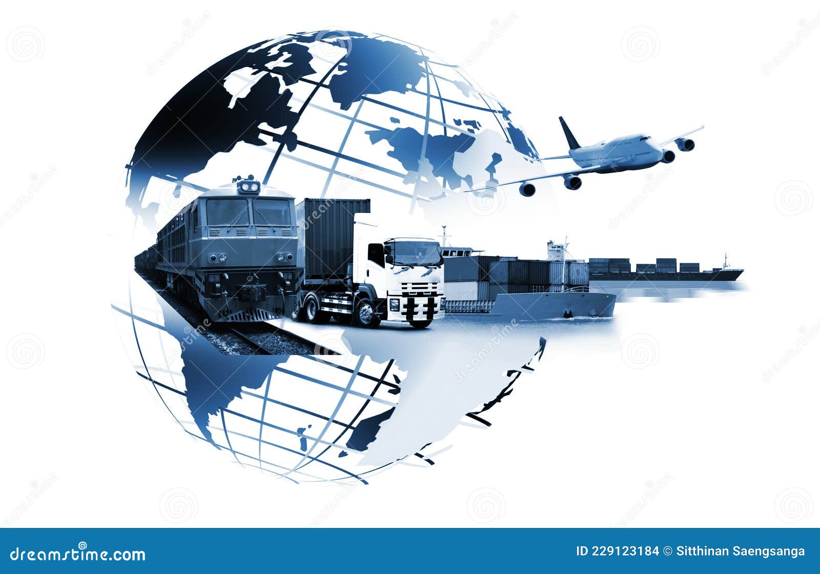 The World Logistics Background or Transportation Stock Illustration ...
