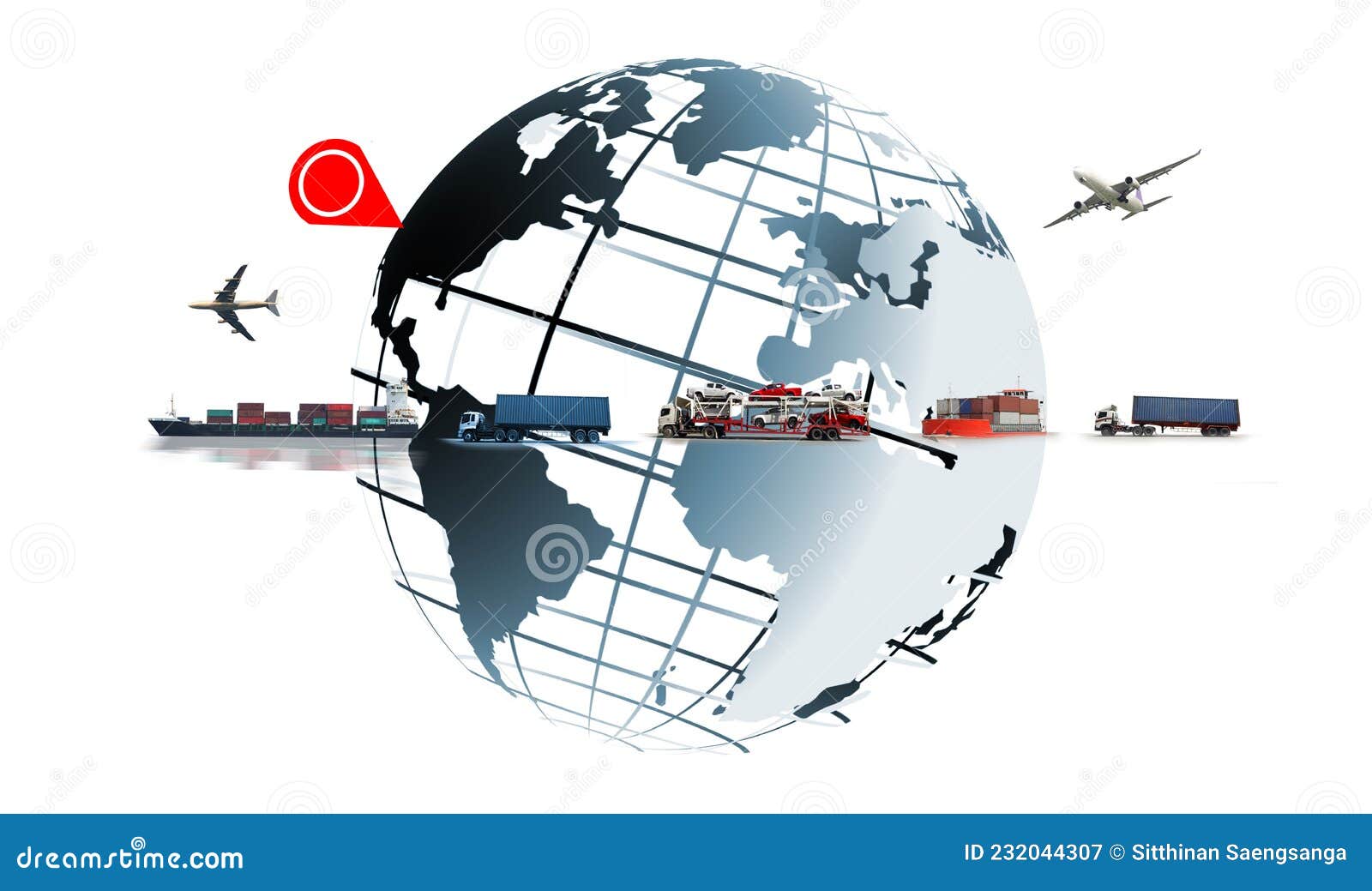 The World Logistics Background or Transportation Stock Illustration ...