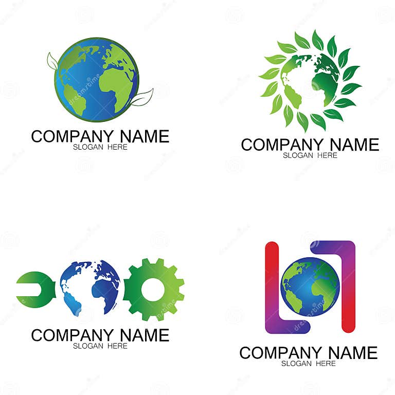 World Logo Designs Vector Icon Stock Vector - Illustration of world ...