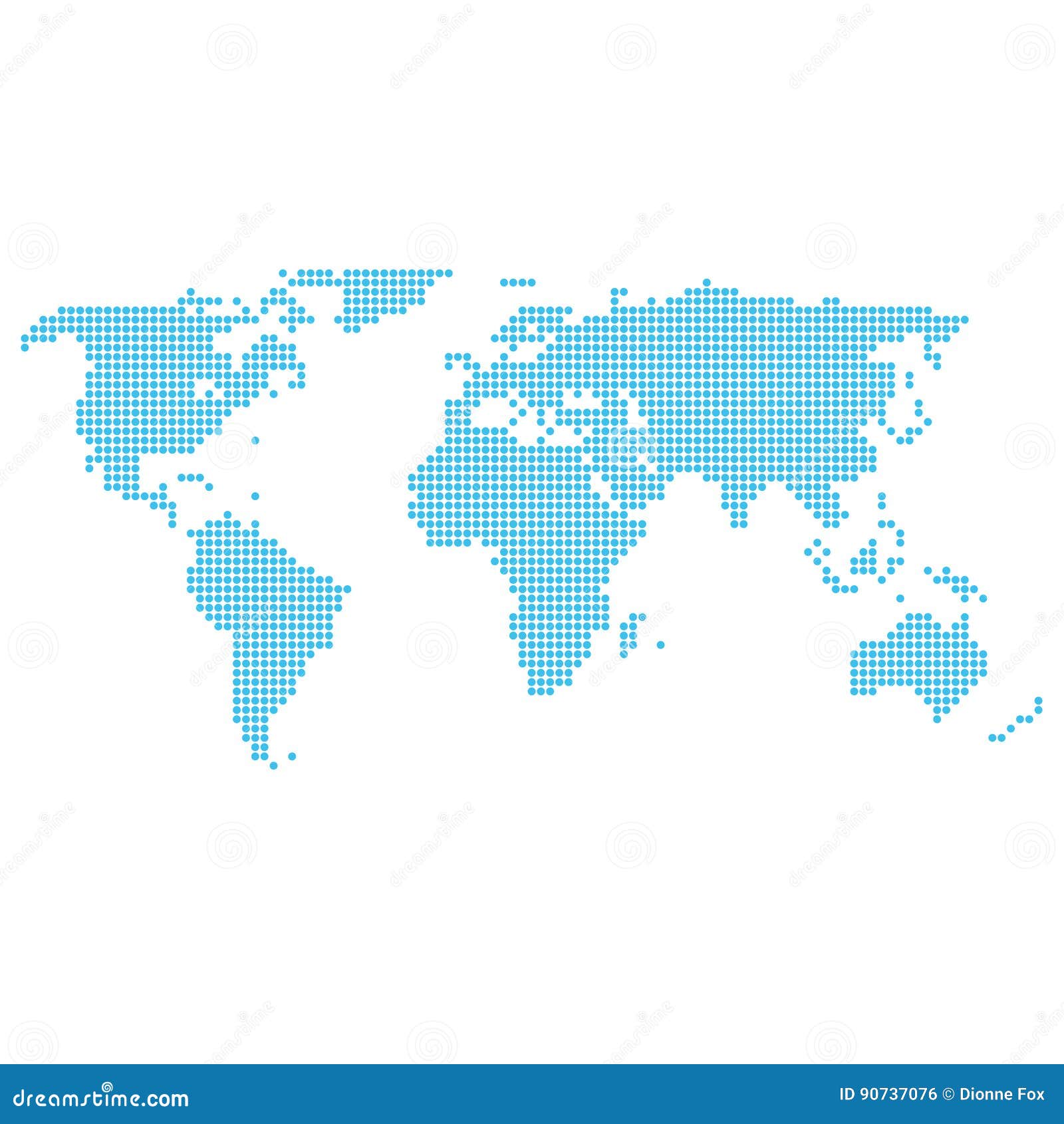 World made of blue dots stock illustration. Illustration of geography ...