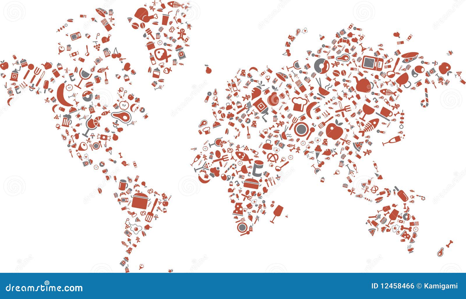 World made of food icons stock illustration. Illustration of icon ...