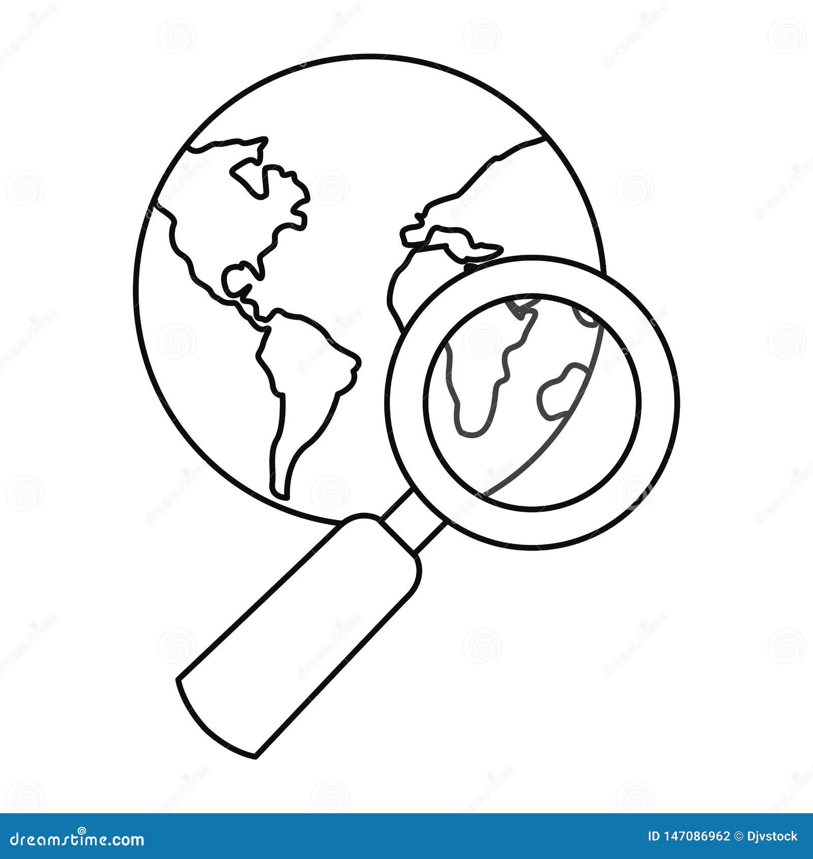 World magnifier analysis stock illustration. Illustration of resources ...