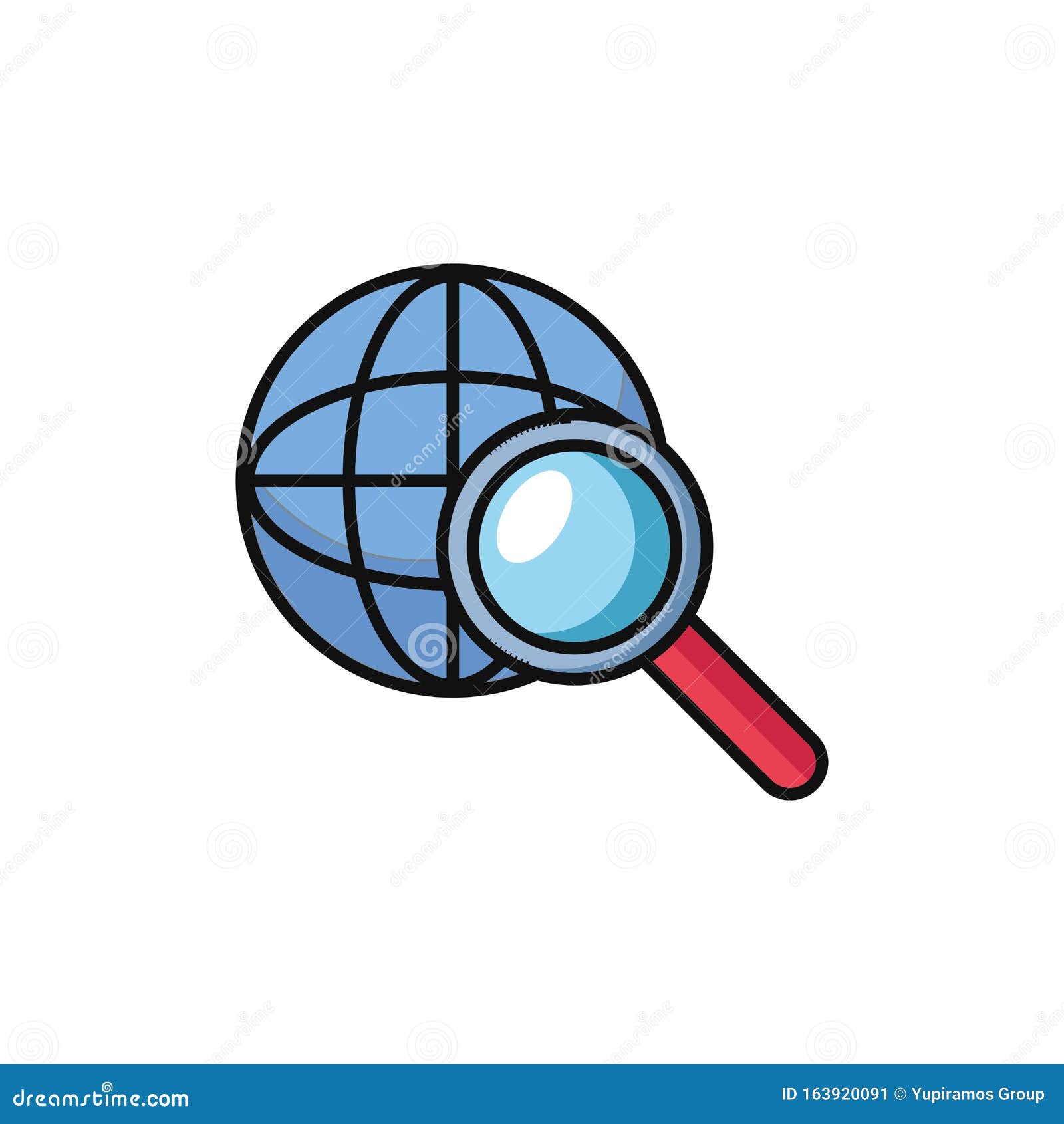 World Magnifying Glass Internet Flat Line Style Stock Vector ... World Magnifying Glass Internet Flat Line Style Stock Vector ...