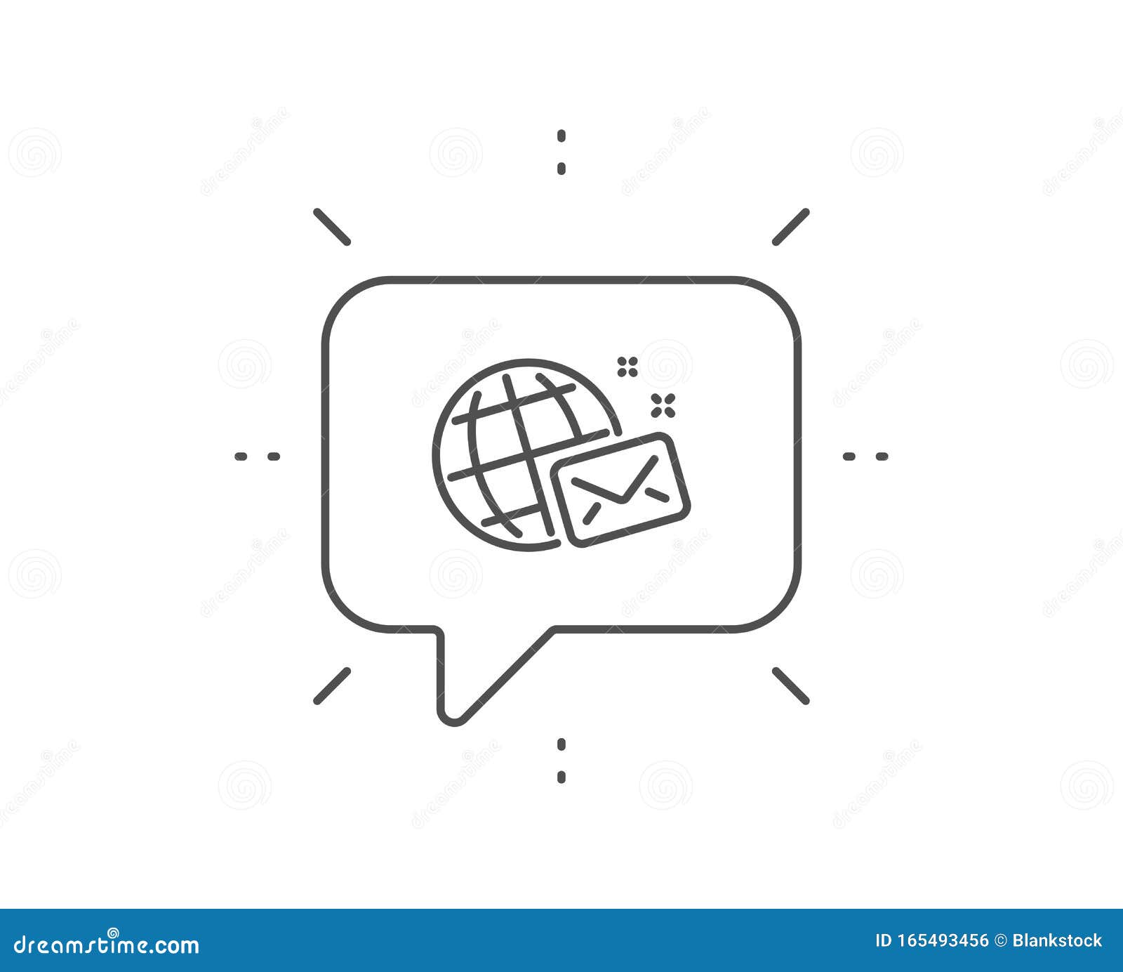 World Mail Line Icon. Web Letter Sign. Vector Stock Vector ...