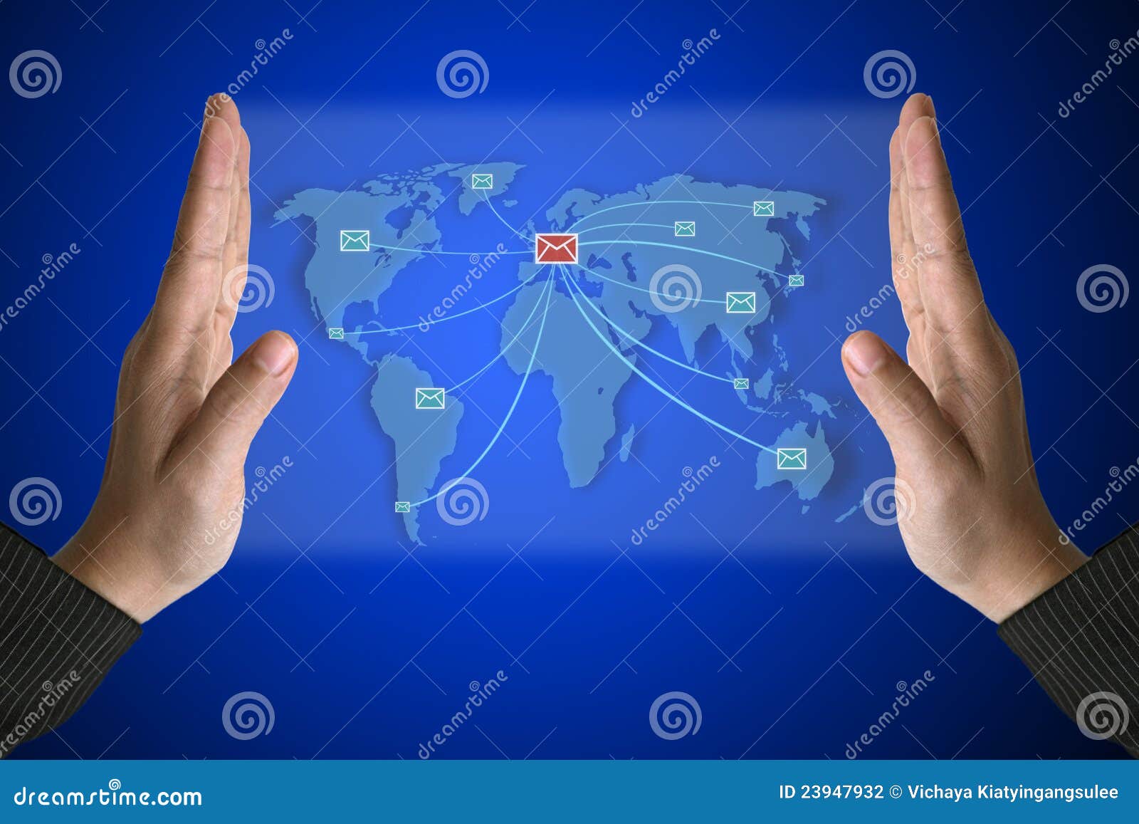 World Mail Technology in Hand Stock Photo - Image of organization ...