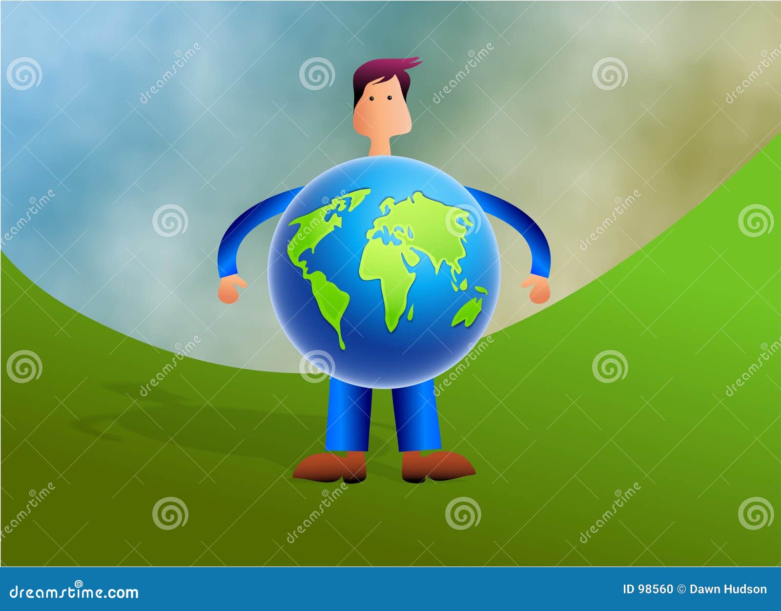 World Man stock illustration. Illustration of tourist, earth - 98560