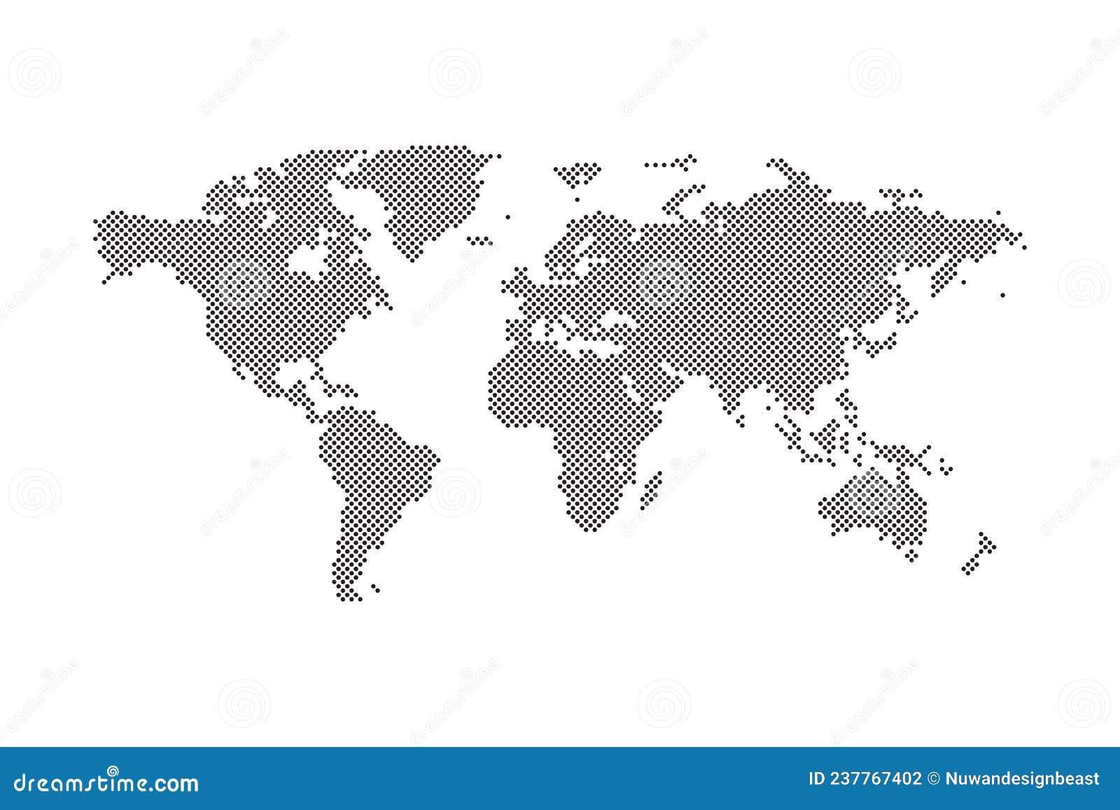 Dotted World Map stock vector. Illustration of australia - 237767402