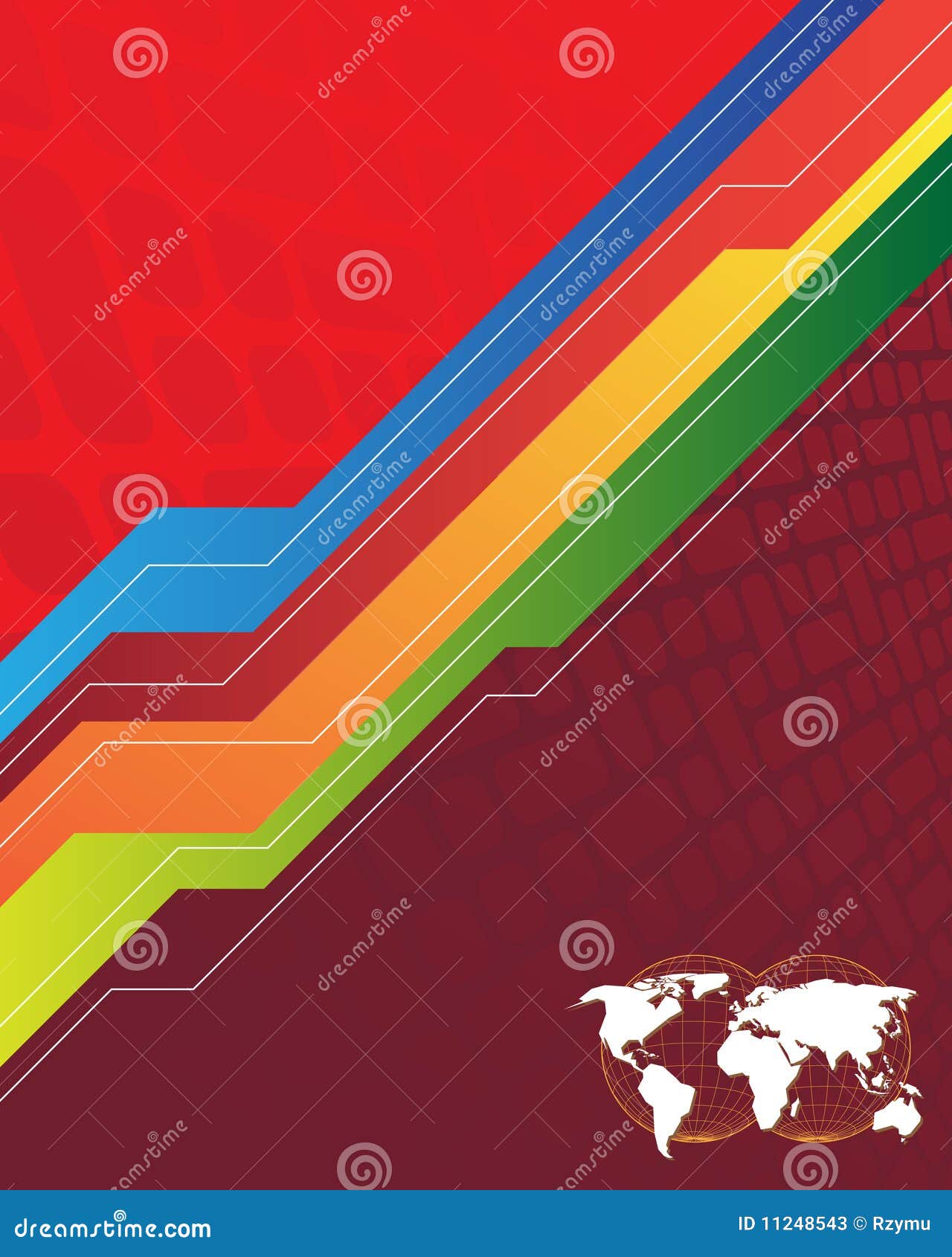 World Map on the Abstract Background Stock Vector - Illustration of ...