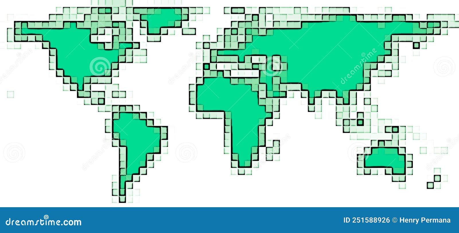 World Map in Abstract Cartoon Style Stock Illustration - Illustration ...
