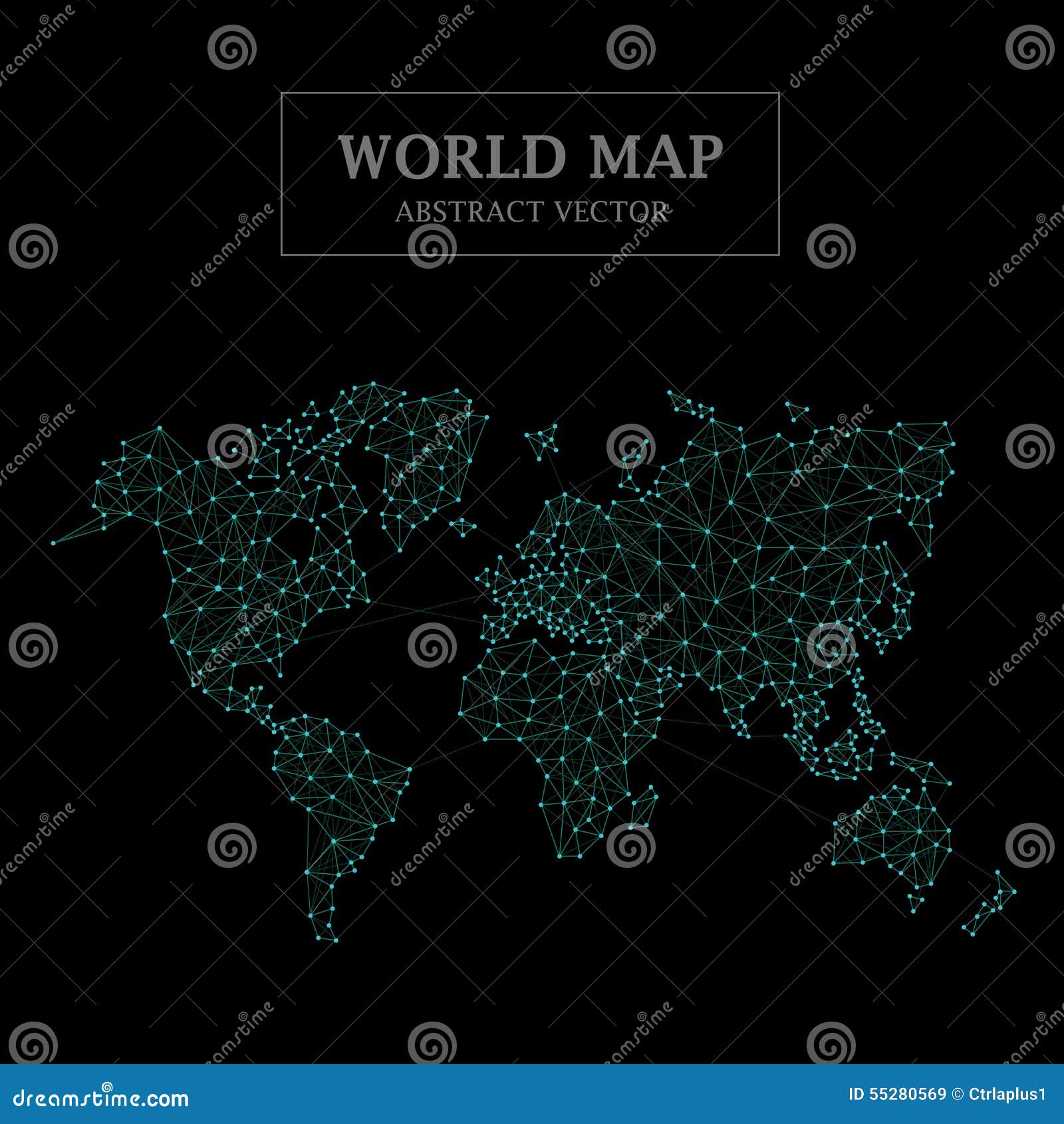 World Map Abstract Design Dot and Line Connection Stock Vector ...