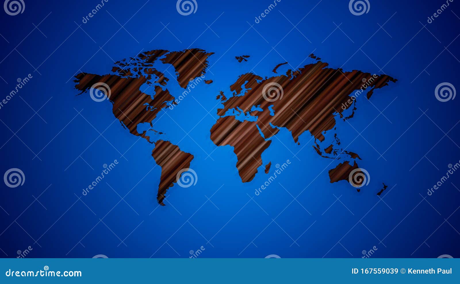 Abstract World Map with Glowing Lines Stock Illustration - Illustration ...
