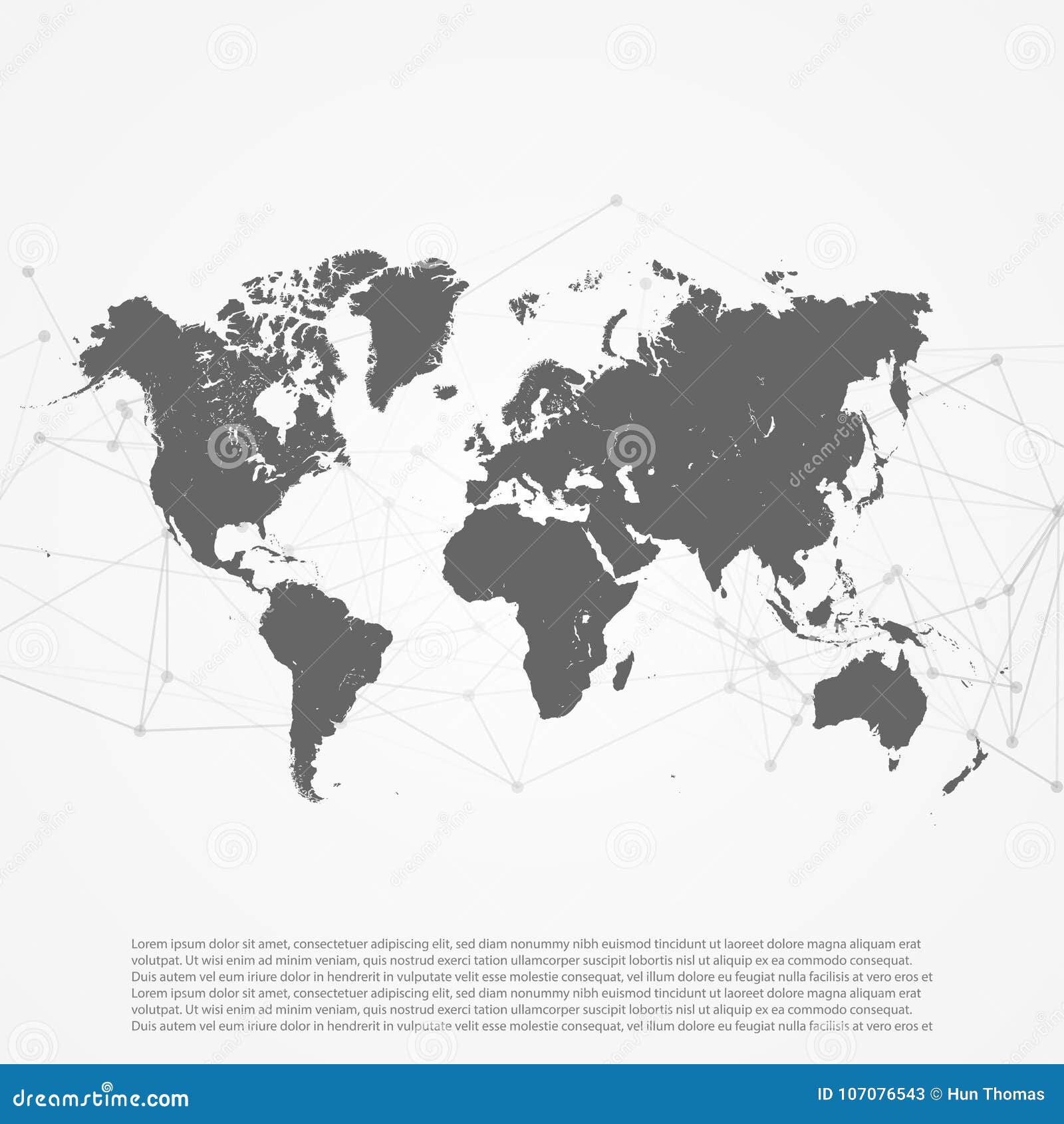 World Map Mesh With Continents Outline Made Of Lines, Dots, Stars ...