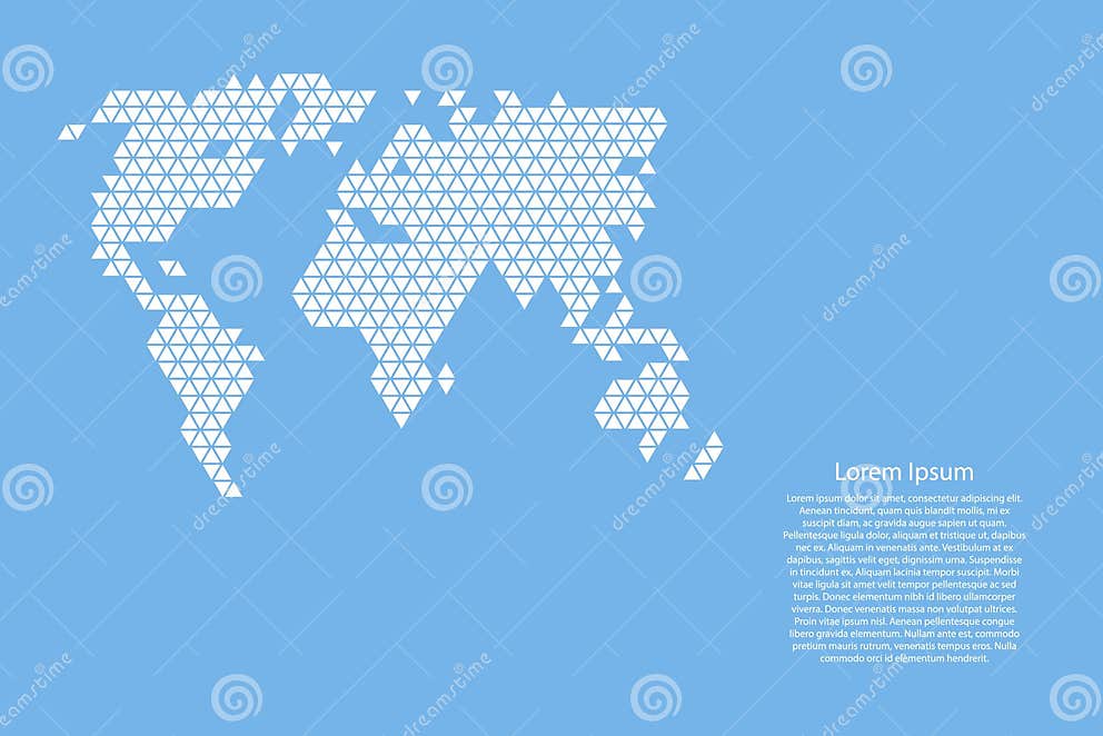 World Map Abstract Schematic from White Triangles Repeating Pattern ...
