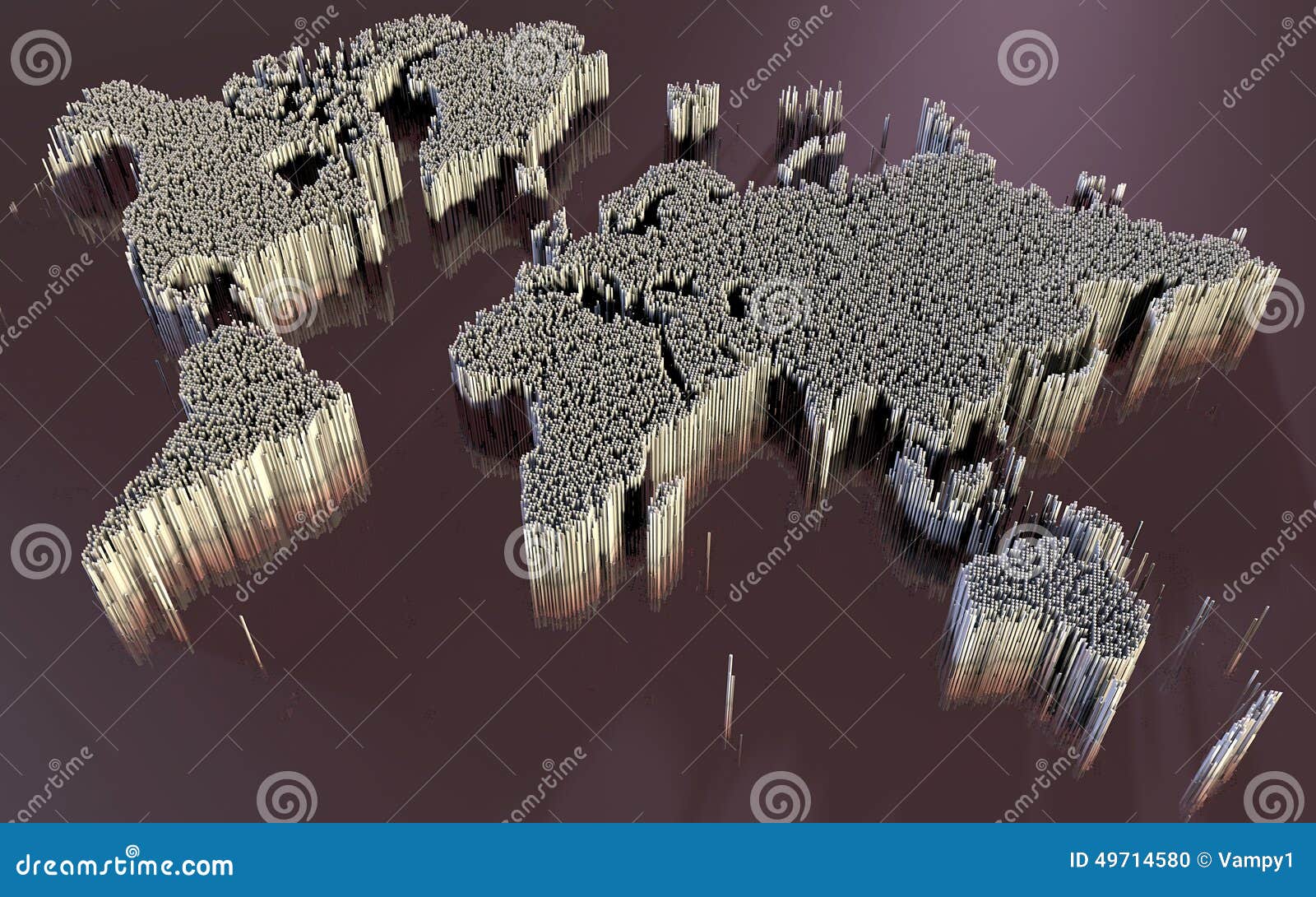 World Map, Abstract, Science Fiction Stock Illustration - Illustration ...