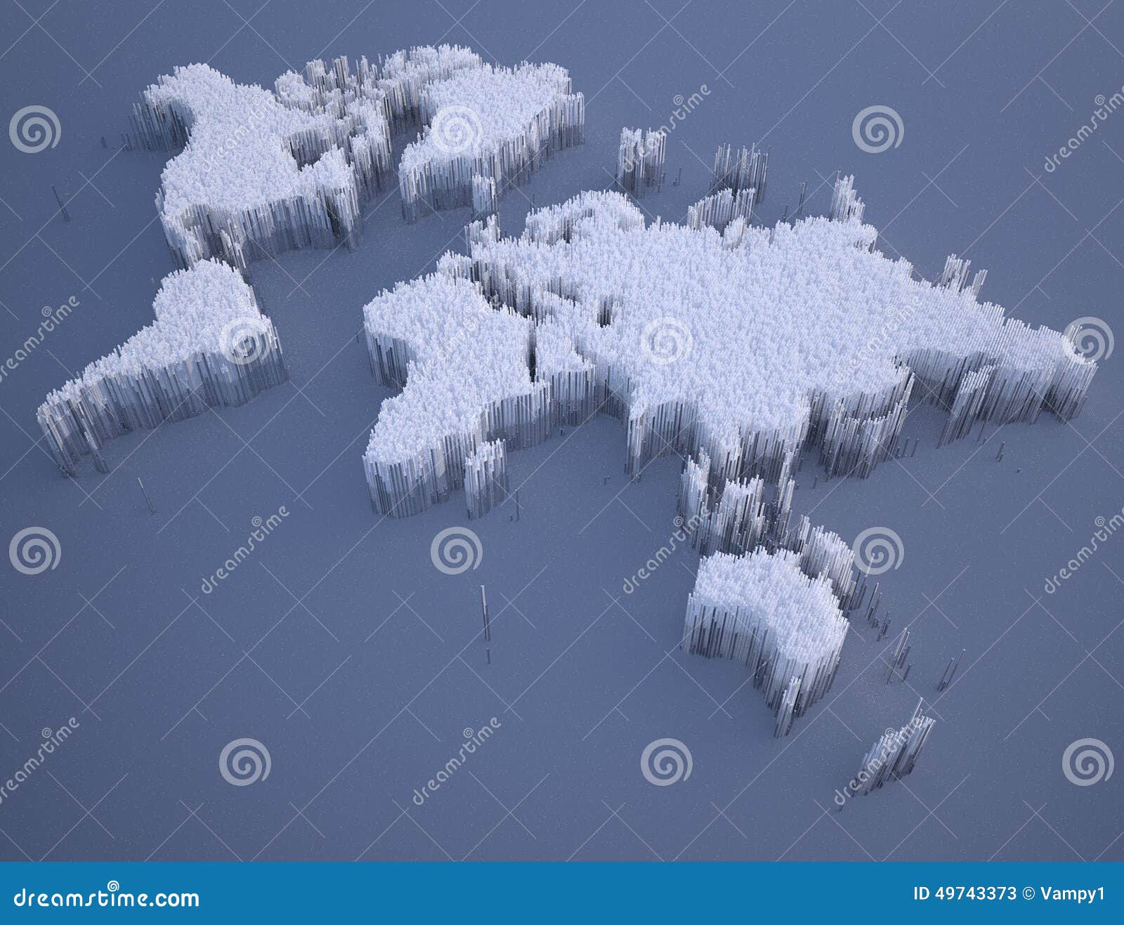 World Map, Abstract, Science Fiction Stock Illustration - Illustration ...
