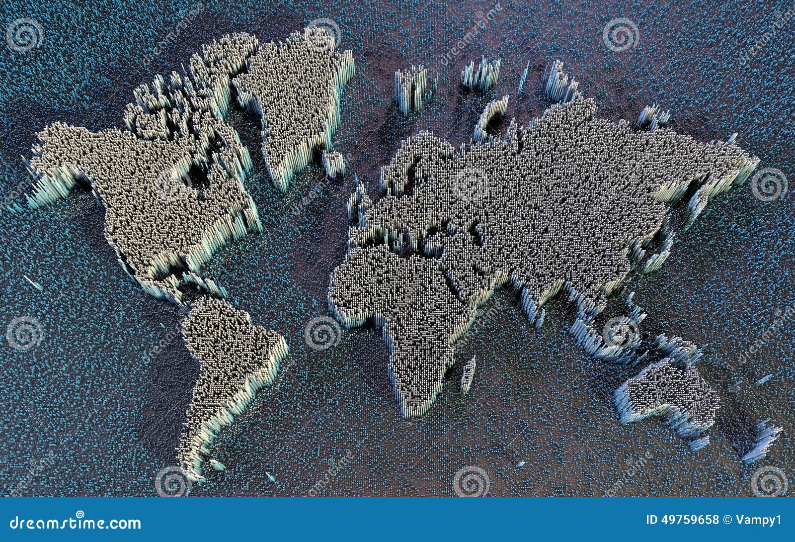 World Map, Abstract, Science Fiction Stock Illustration - Illustration ...