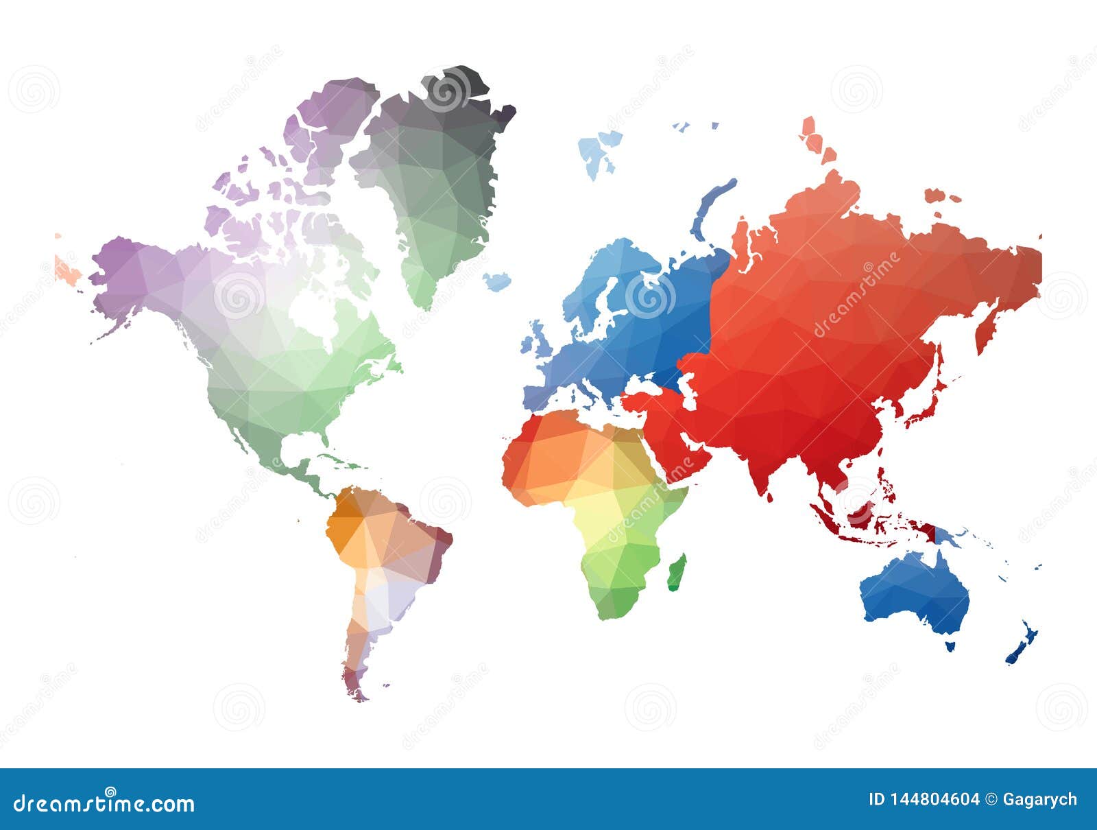 World Map. Adorable Low Poly Style Stock Vector - Illustration of ...