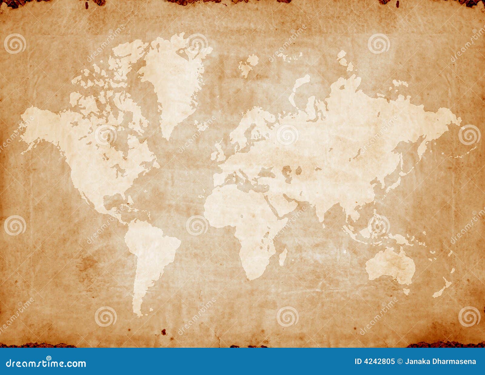 World map on aged paper stock illustration. Illustration of australia ...
