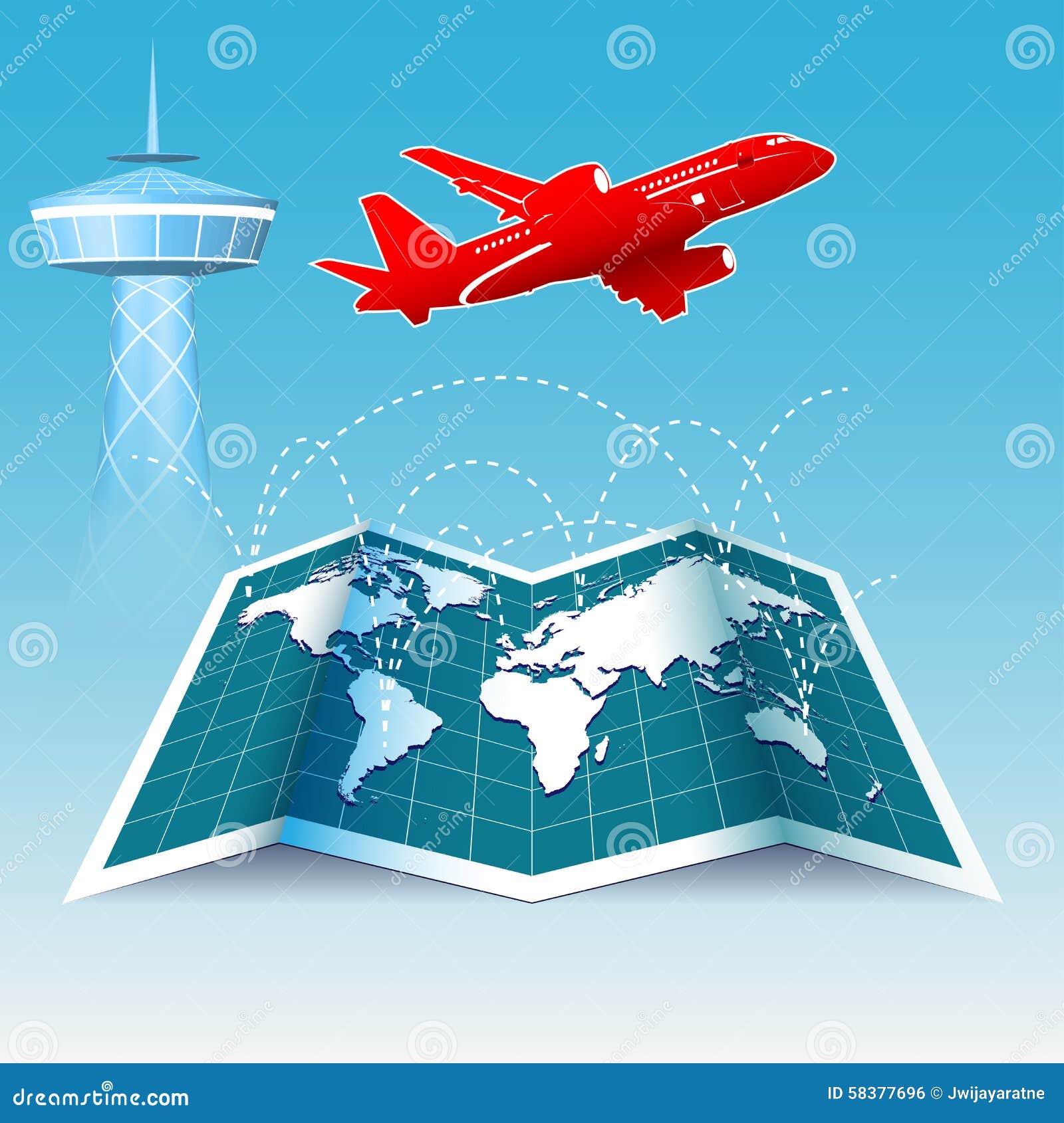 Airplane Paths Set. Airplane Routes With Start Points. Aircraft Trace ...