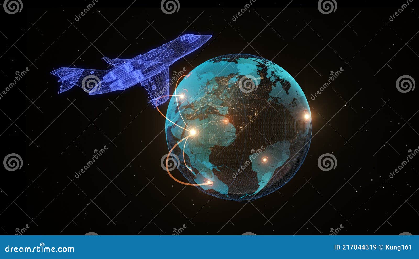 Earth and plane stock illustration. Illustration of wold - 217844319