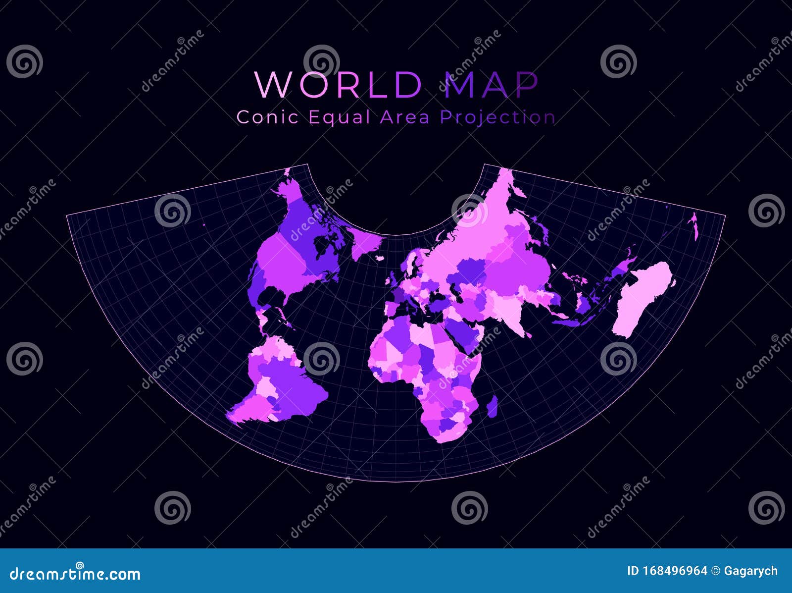 World Map. Albers Conic Equal-area Projection Stock Vector ... World Map. Albers Conic Equal-area Projection Stock Vector ...