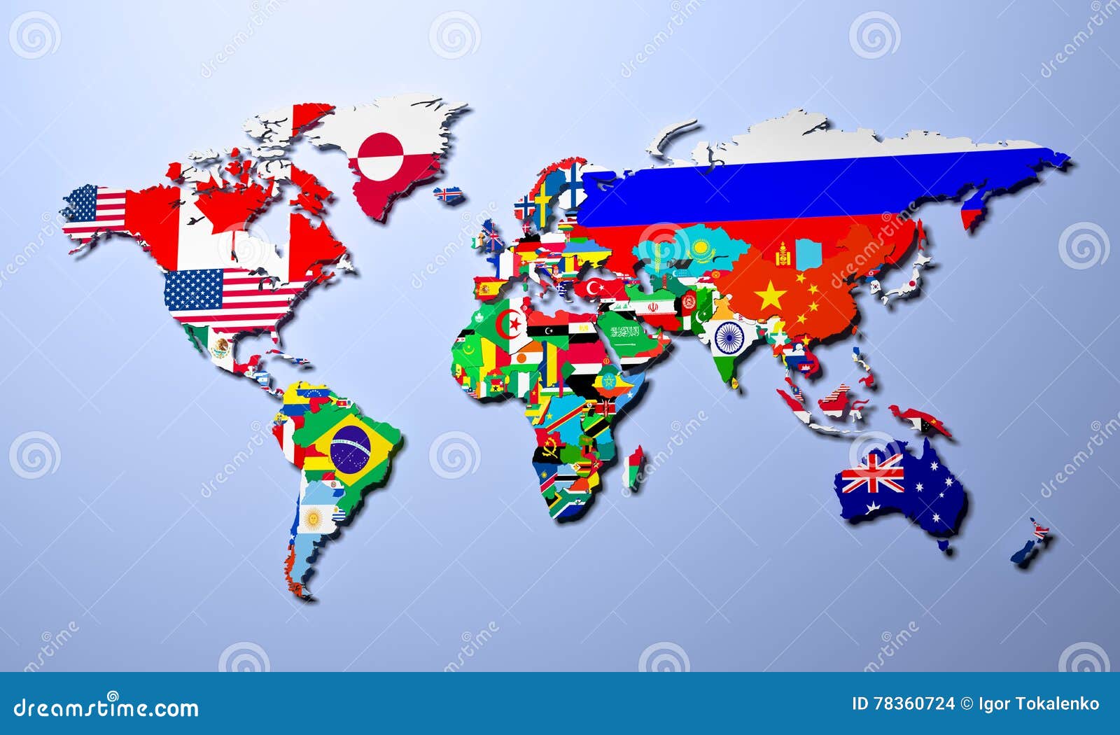 World Map Atlas Flag World Map With Flags Vectors & Illustrations For