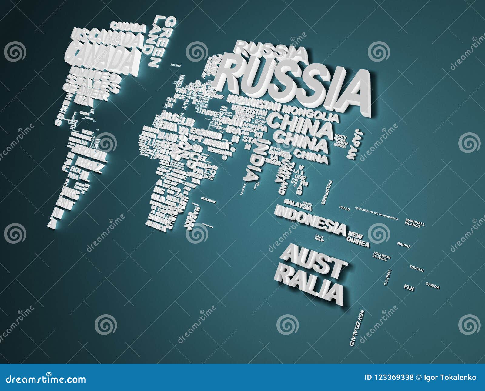 The World Map with All States and Their Names 3d Illustration on Stock ...