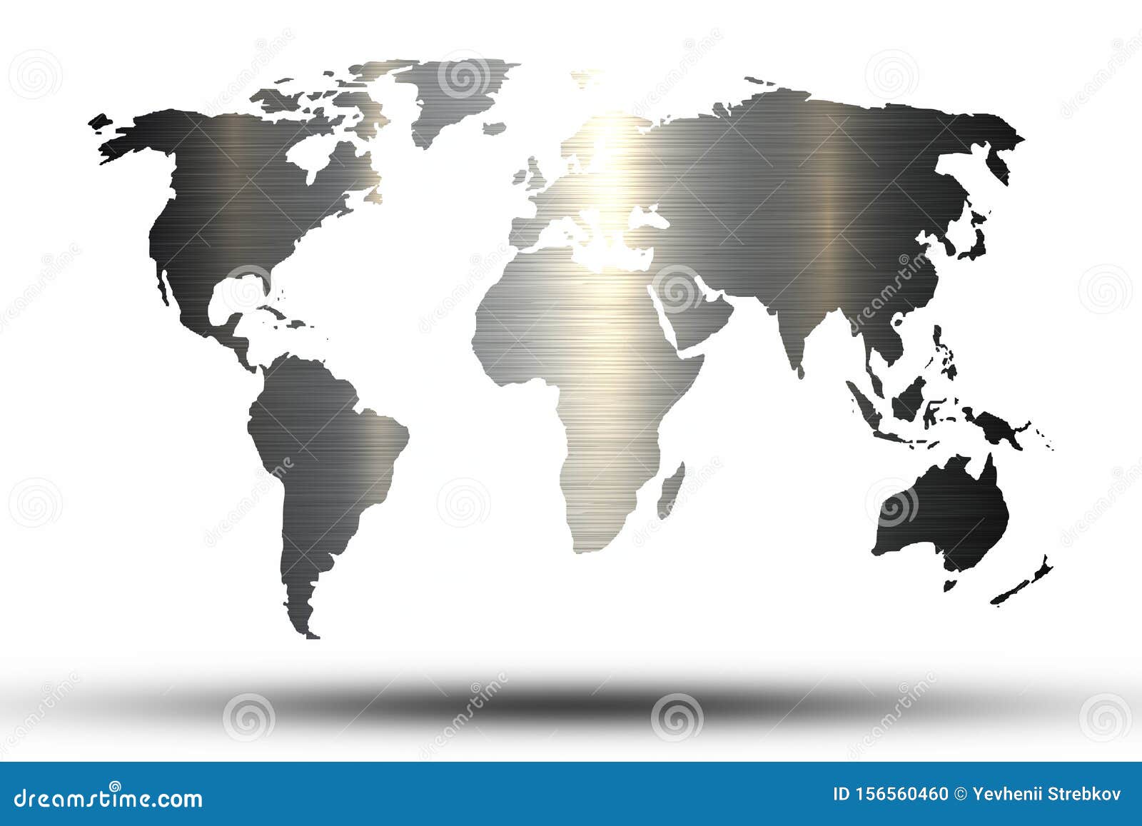 World Map with Aluminum Texture Background Stock Illustration ...