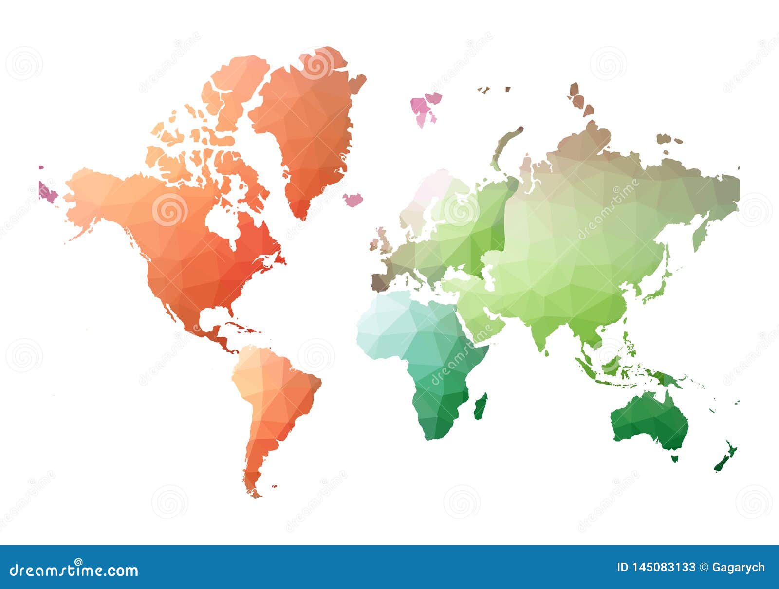 World Map. Amusing Low Poly Style Stock Vector - Illustration of earth ...