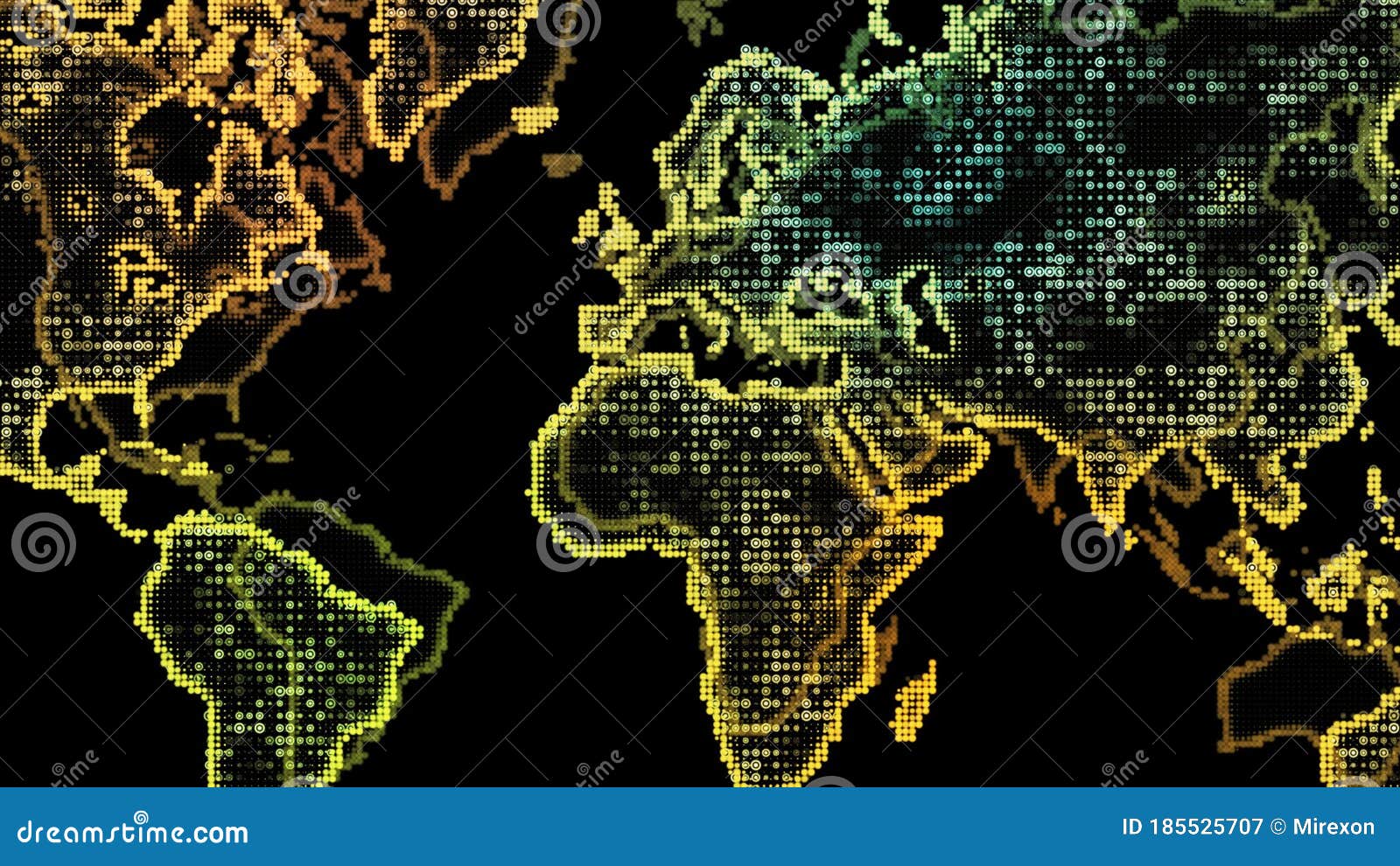World Map. Animated World Map with Effects and Glowing Particles Stock ...