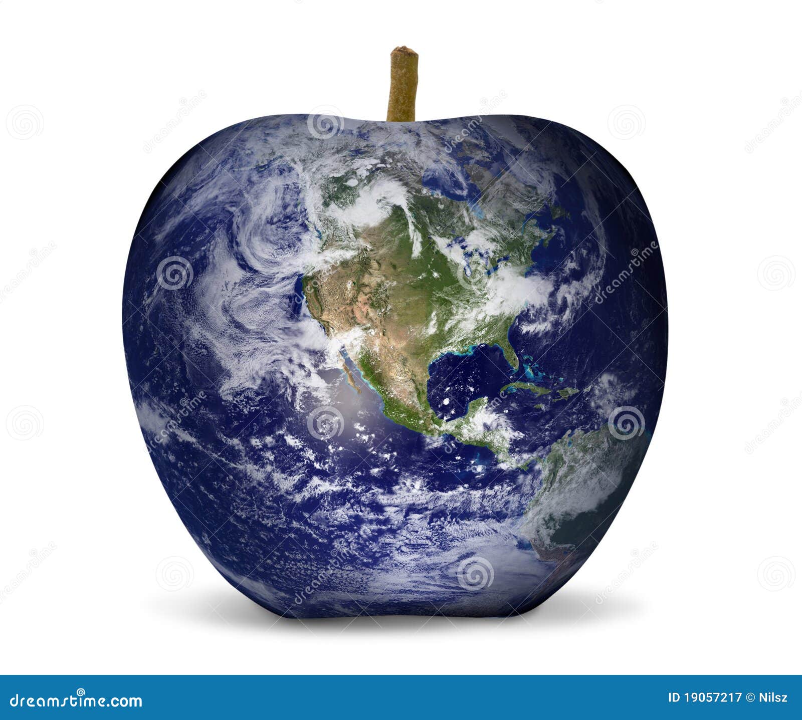 World Map Apple Environment Stock Illustration - Illustration of global ...