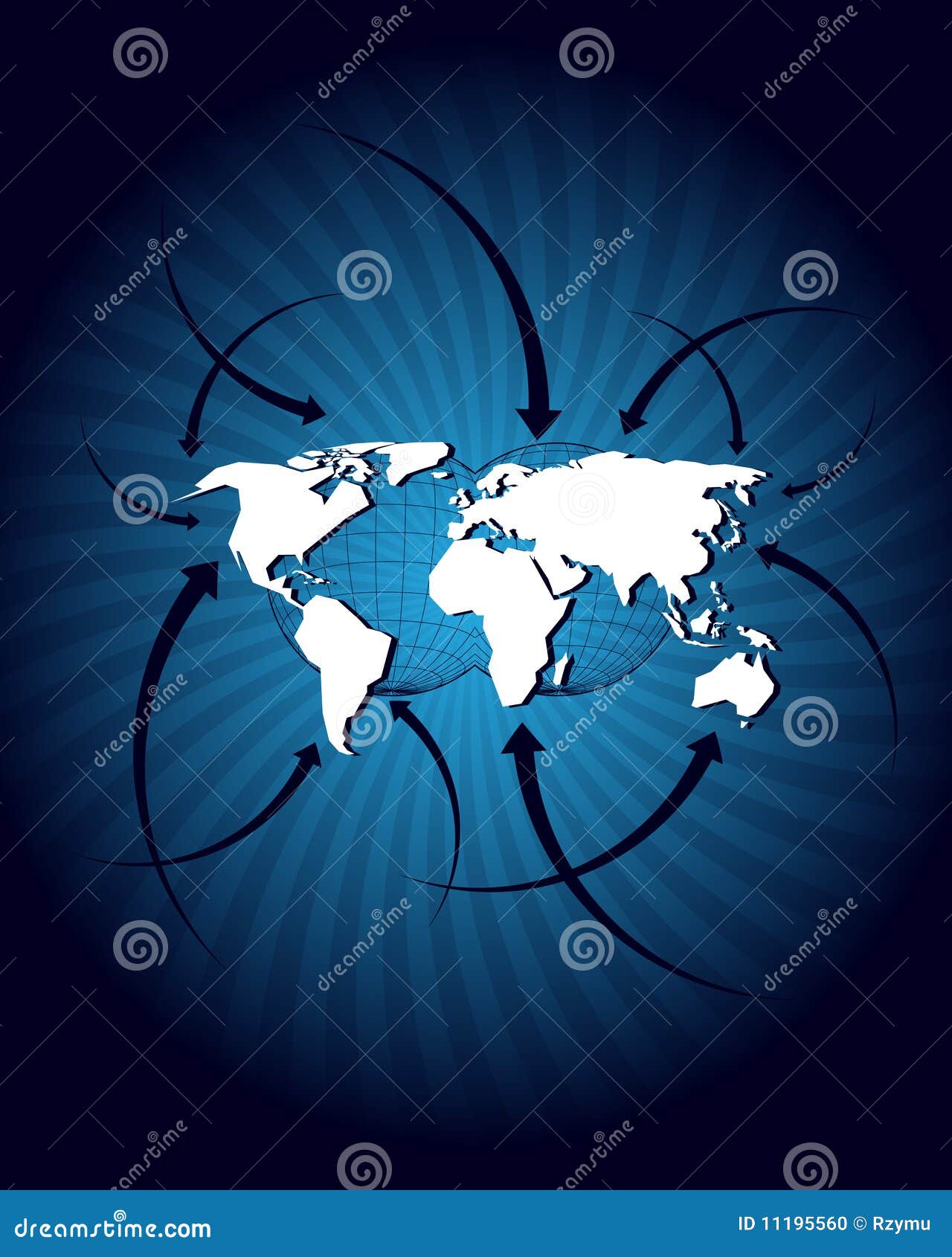 World map and arrows stock vector. Illustration of nation - 11195560
