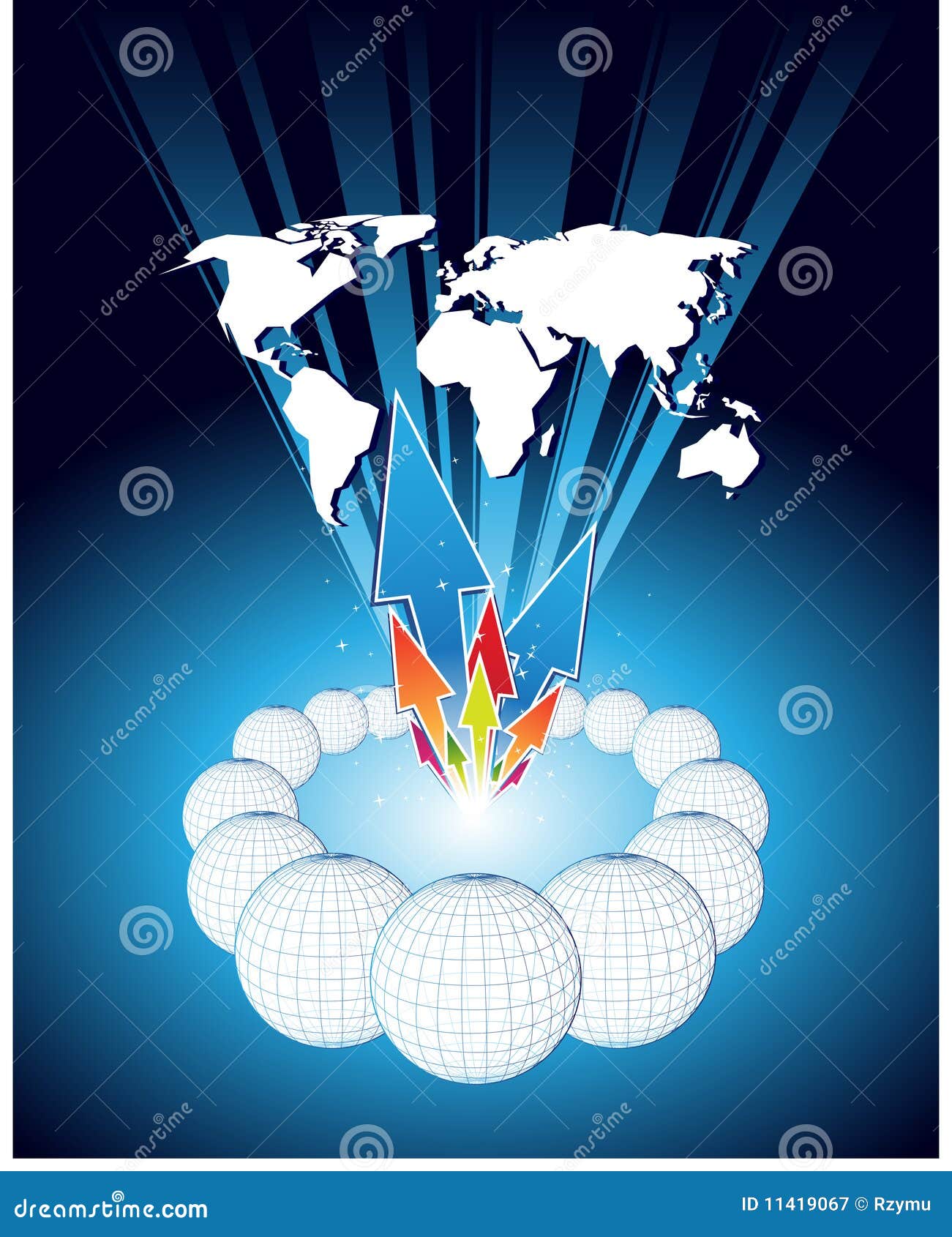World map and arrows stock vector. Illustration of creative - 11419067