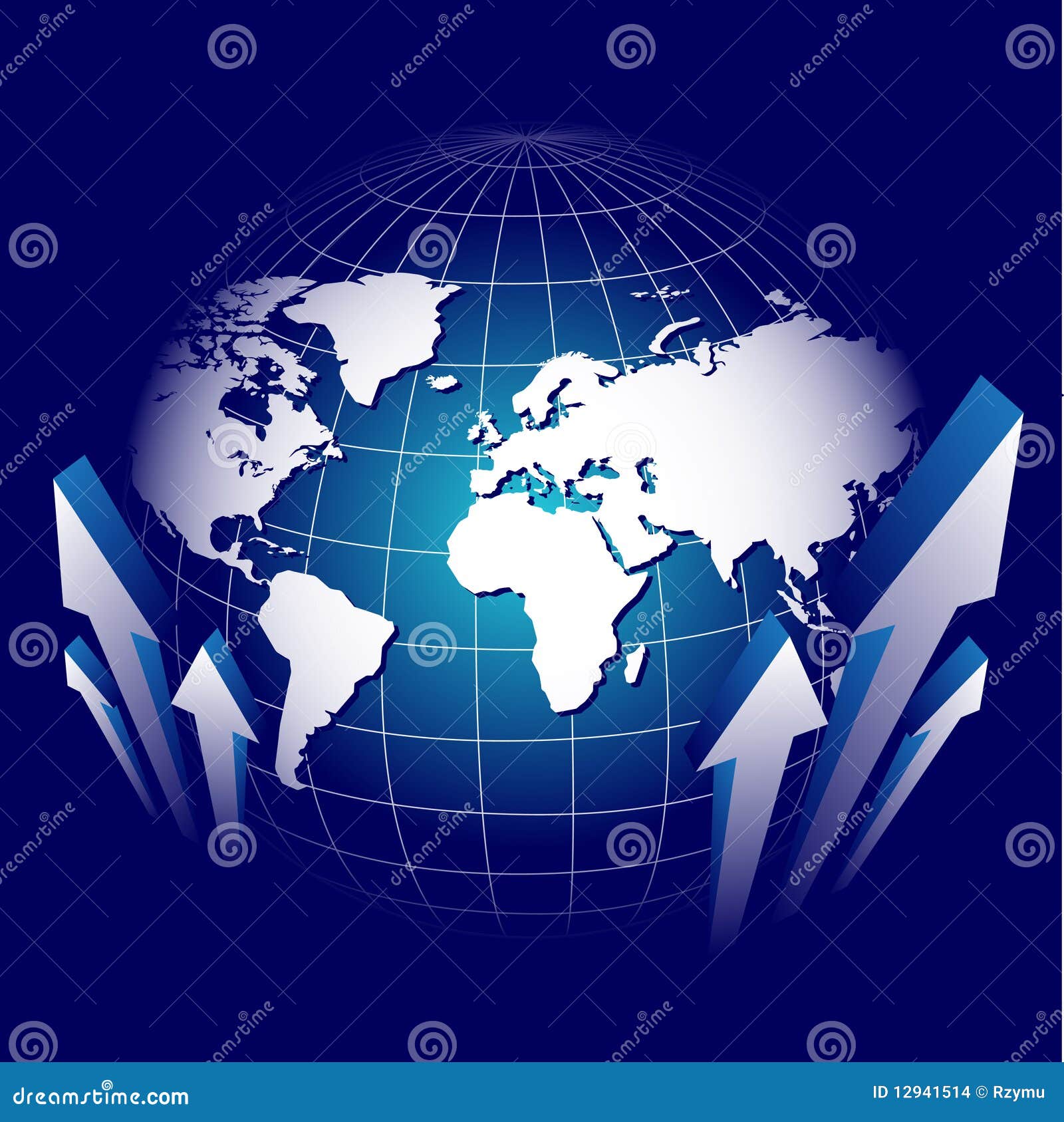 World map and arrows stock vector. Illustration of template - 12941514