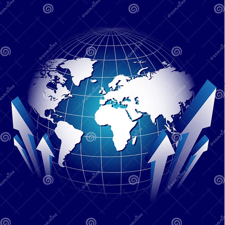 World map and arrows stock vector. Illustration of template - 12941514