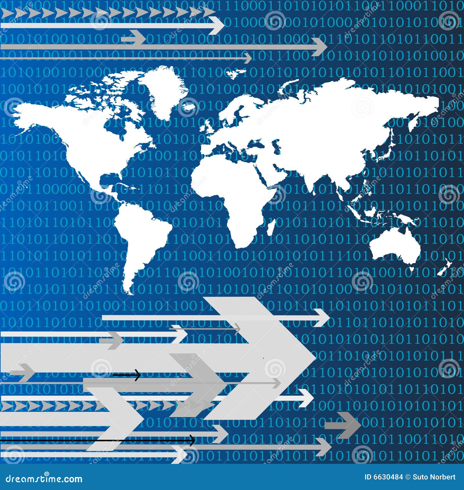 World map with arrows stock illustration. Illustration of communication ...