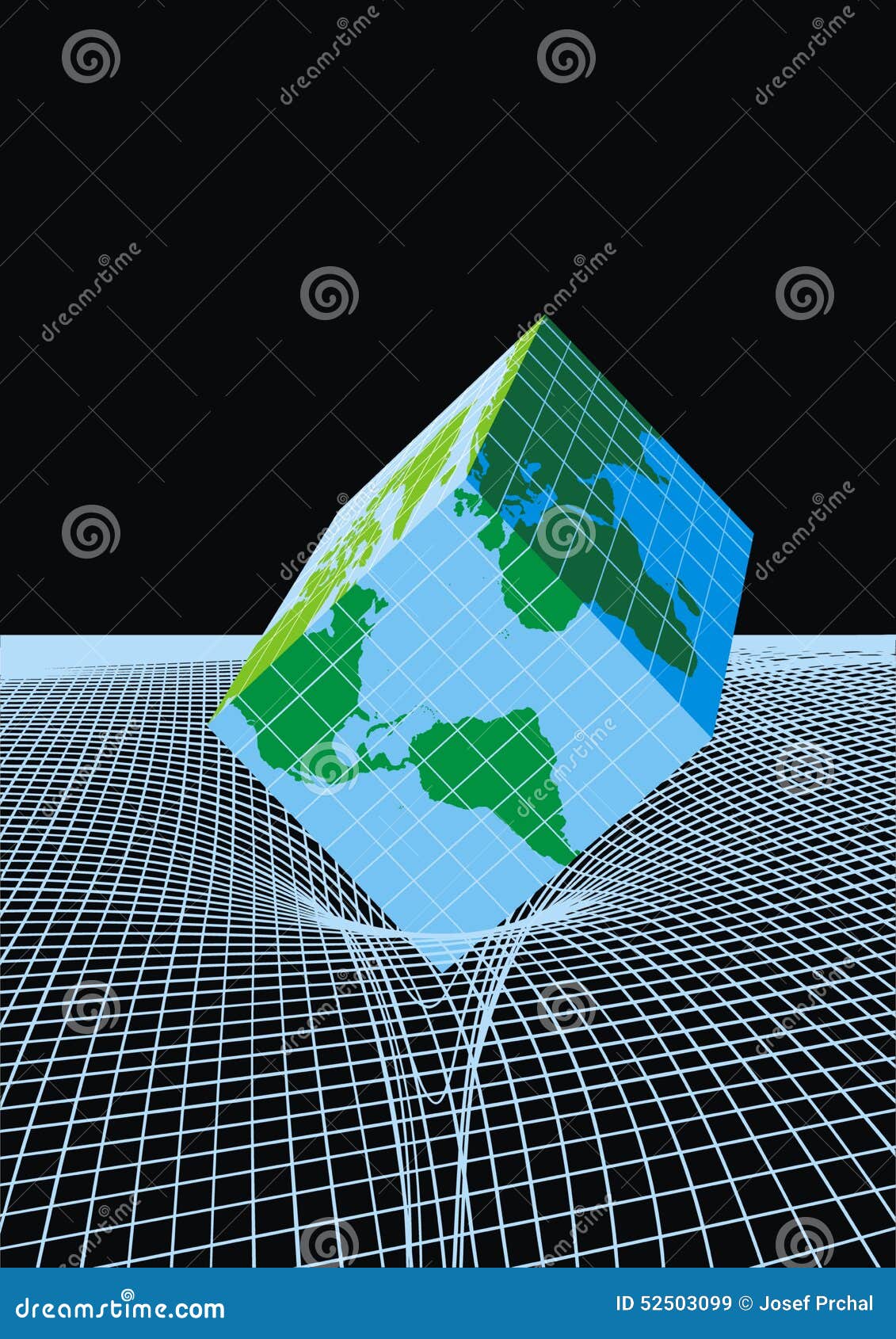 World Map As Cube Cartoon Vector | CartoonDealer.com #52504047