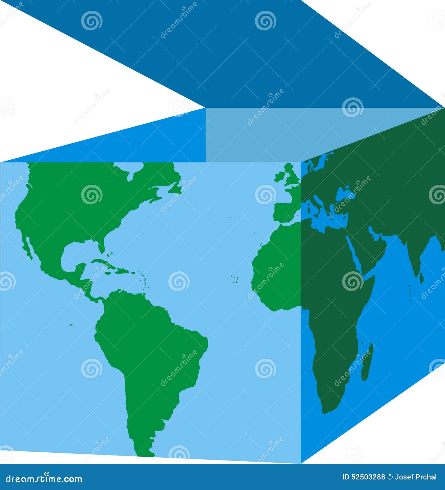 World Map As Cube Cartoon Vector | CartoonDealer.com #52504047